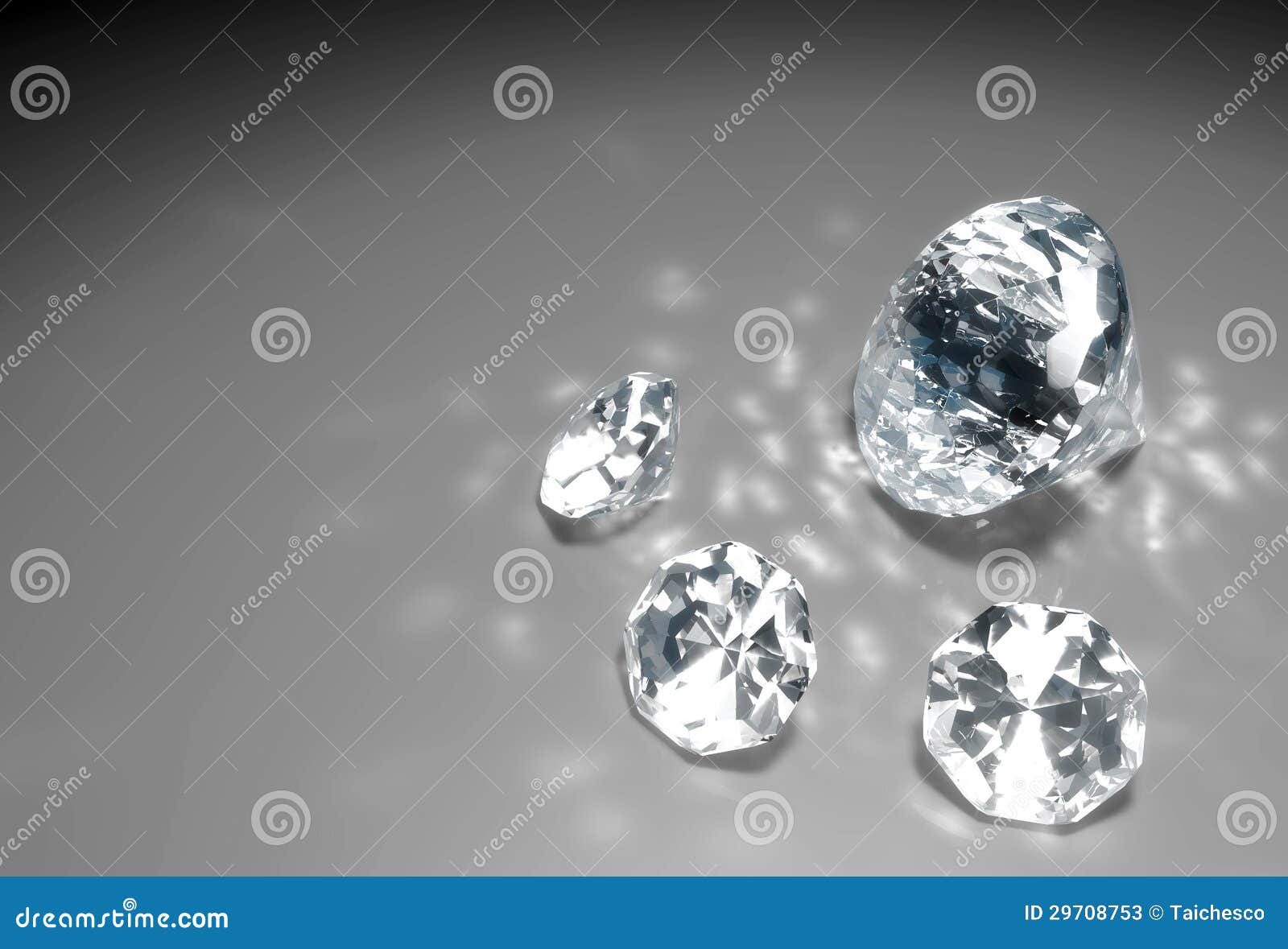 Four diamonds on the floor stock illustration. Illustration of facet ...