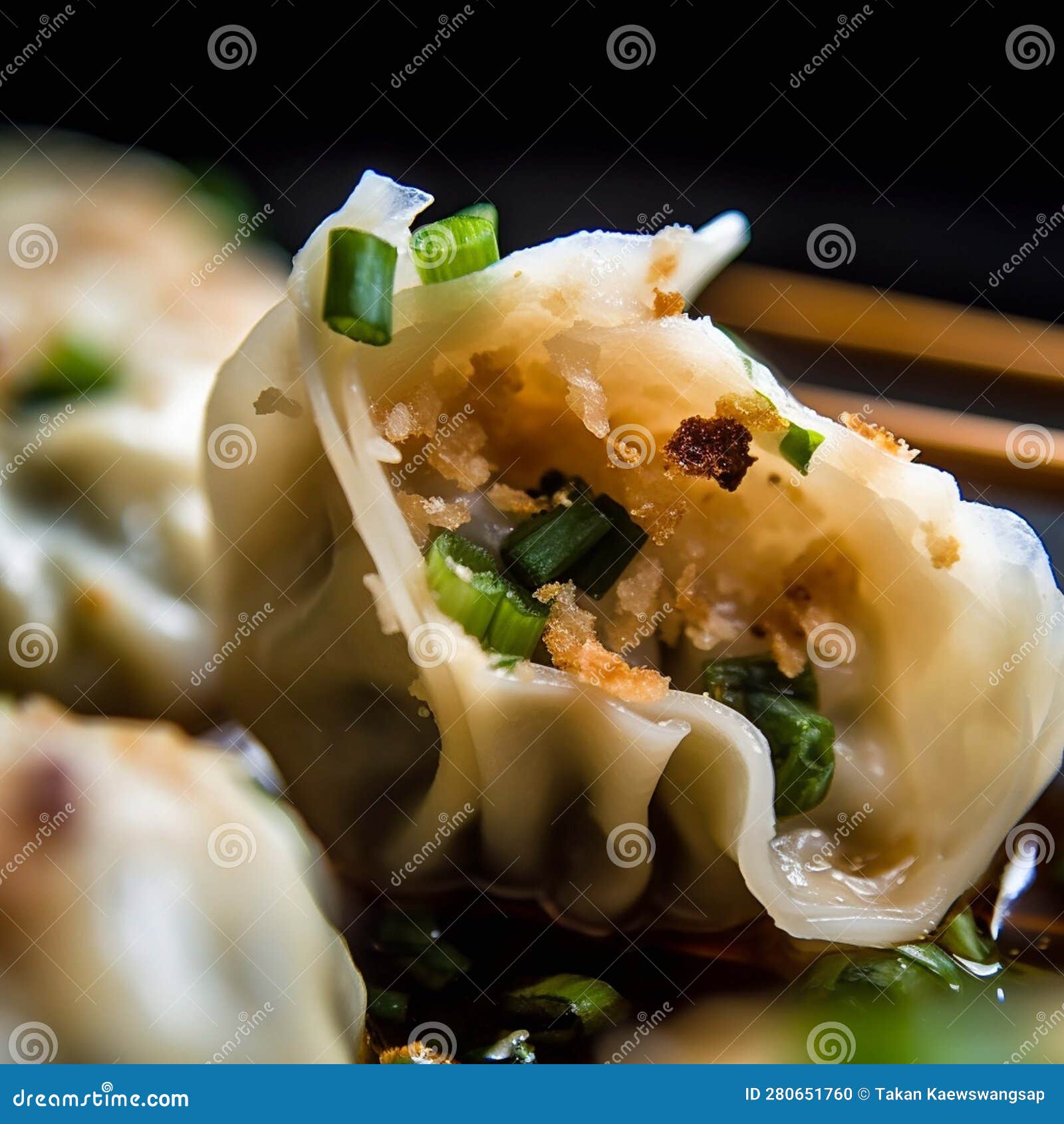 Closeup of a Half-eaten Steamed Dumpling - Generative Ai Illustration ...
