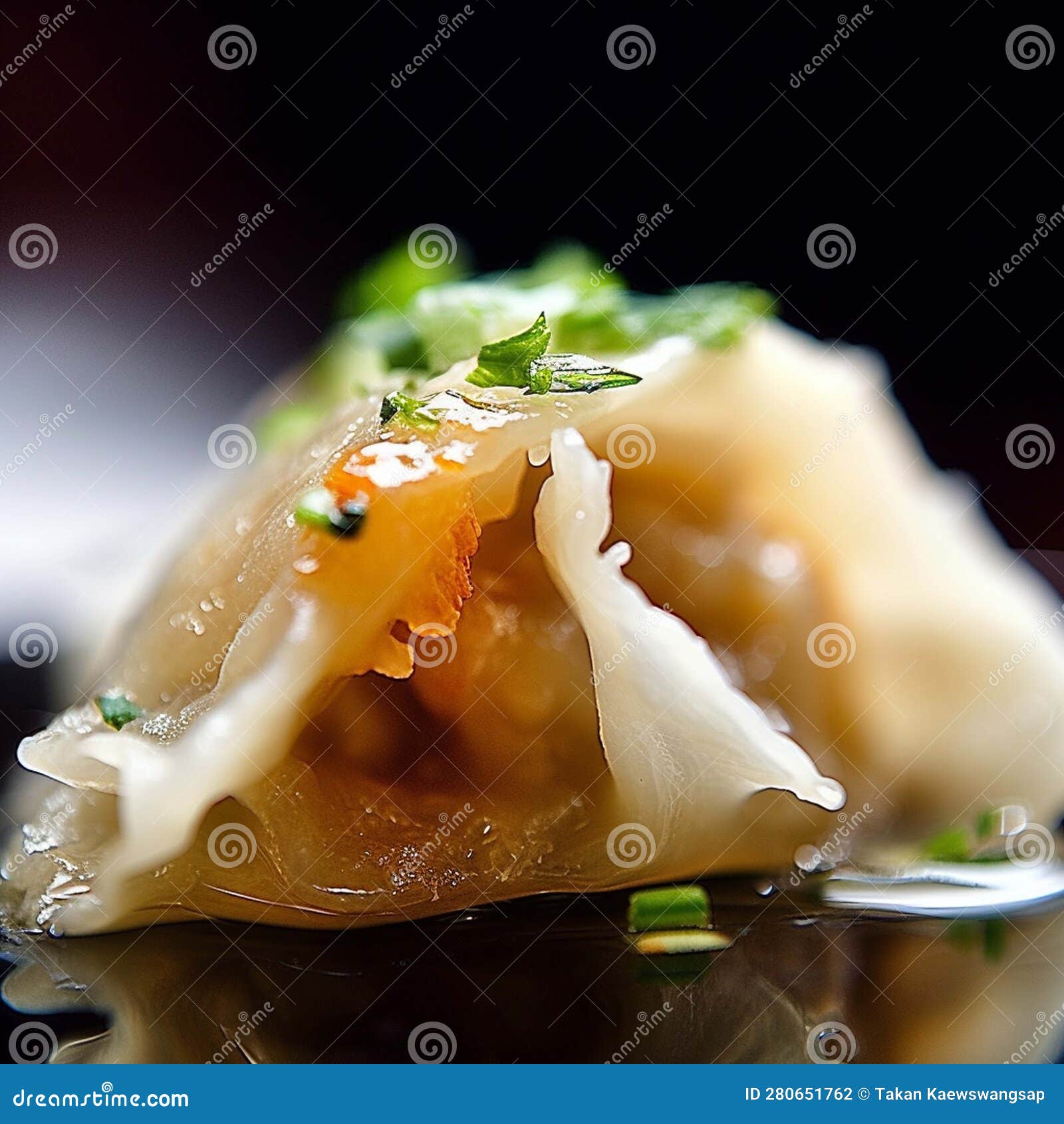 Closeup of a Half-eaten Steamed Dumpling - Generative Ai Illustration ...