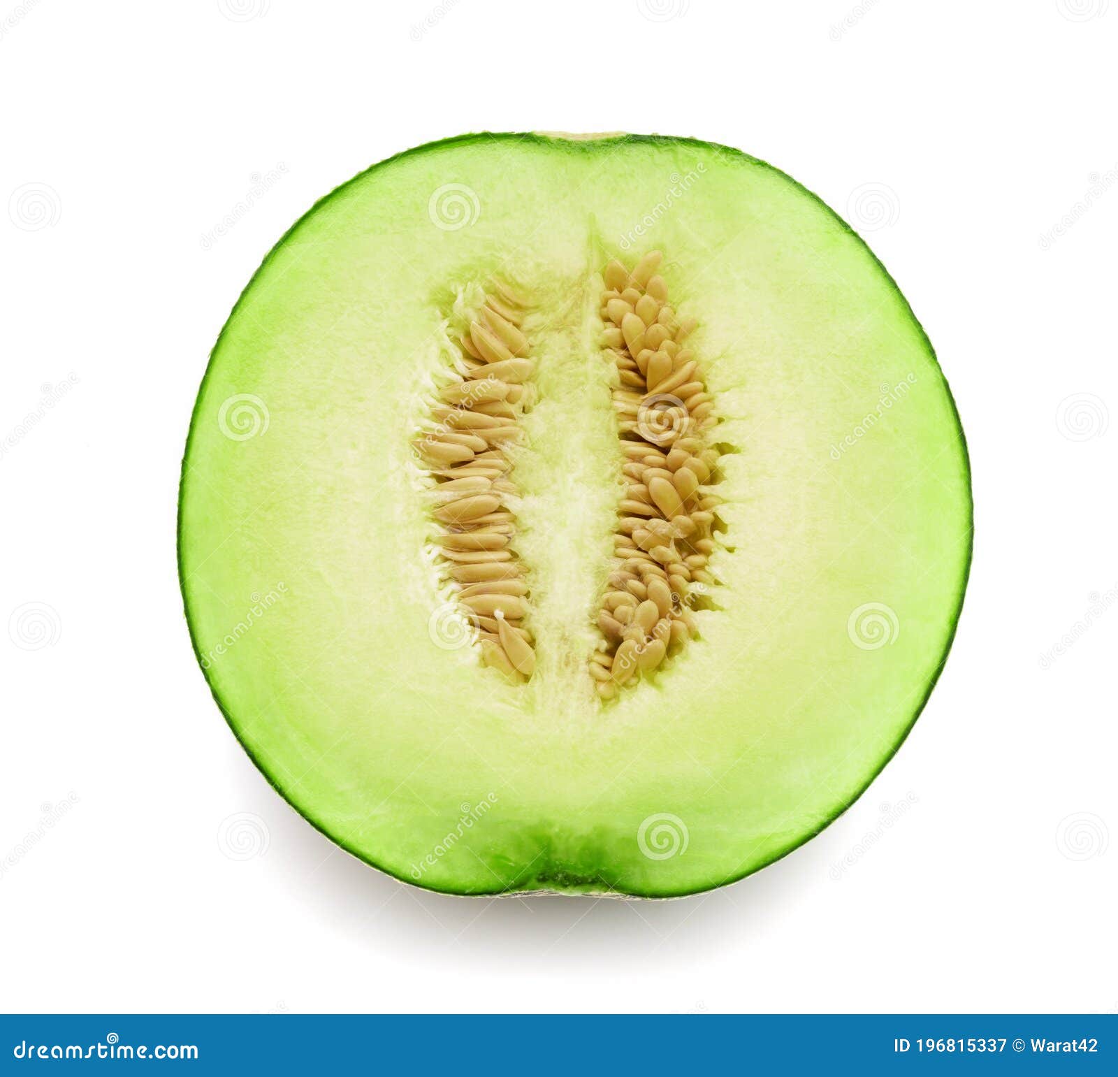 Closeup Half of Melon Isolated on White Background Stock Image - Image ...