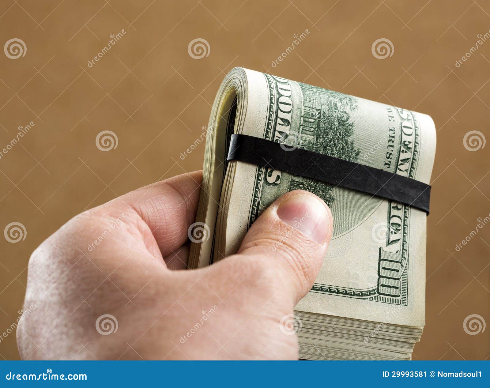 Hand Holding $100 Banknotes Stock Image - Image of abundance, group ...