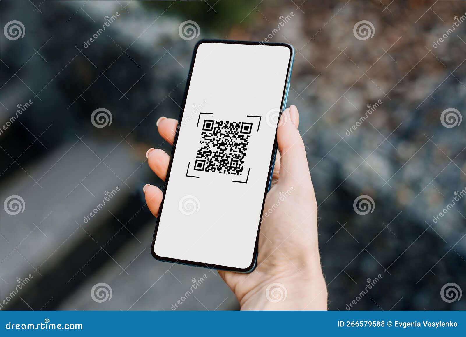 Closeup of a Hand Holding Phone and Scanning Qr Code Stock Photo ...