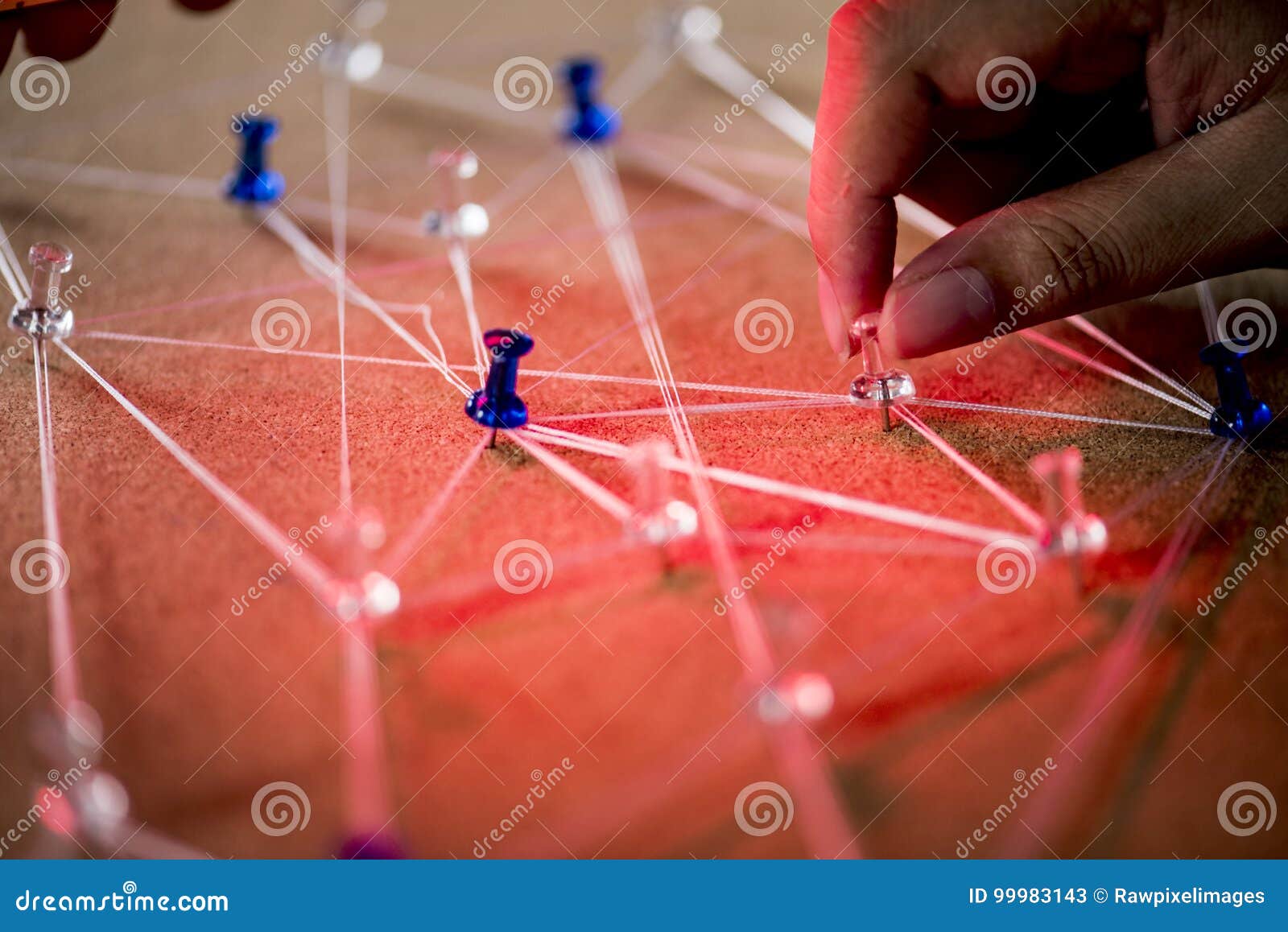 Closeup of Hand Holding Pins with Threads Stock Image - Image of ...