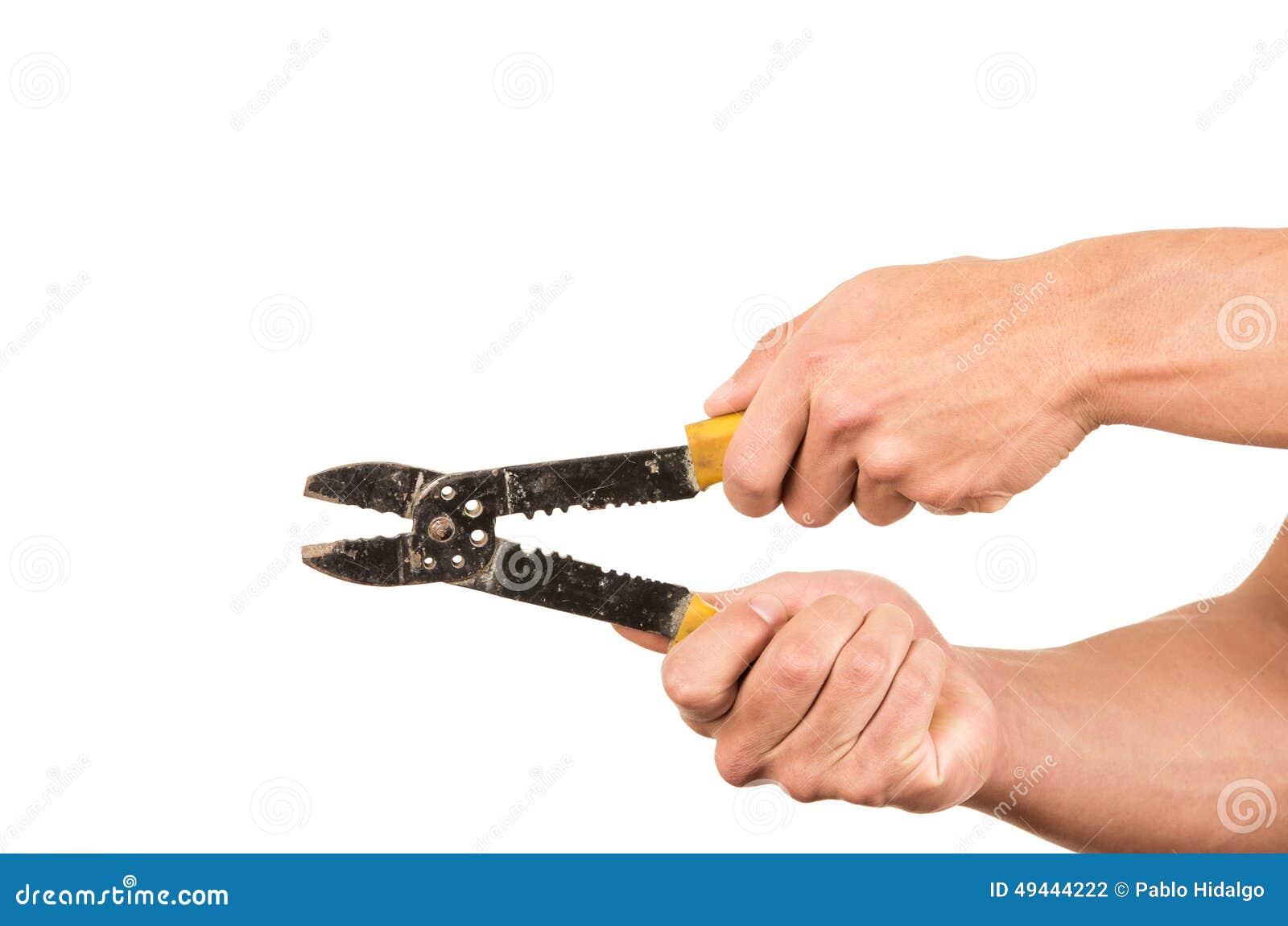 Closeup of Hand Holding Pliers Stock Photo - Image of apparatus, handle ...