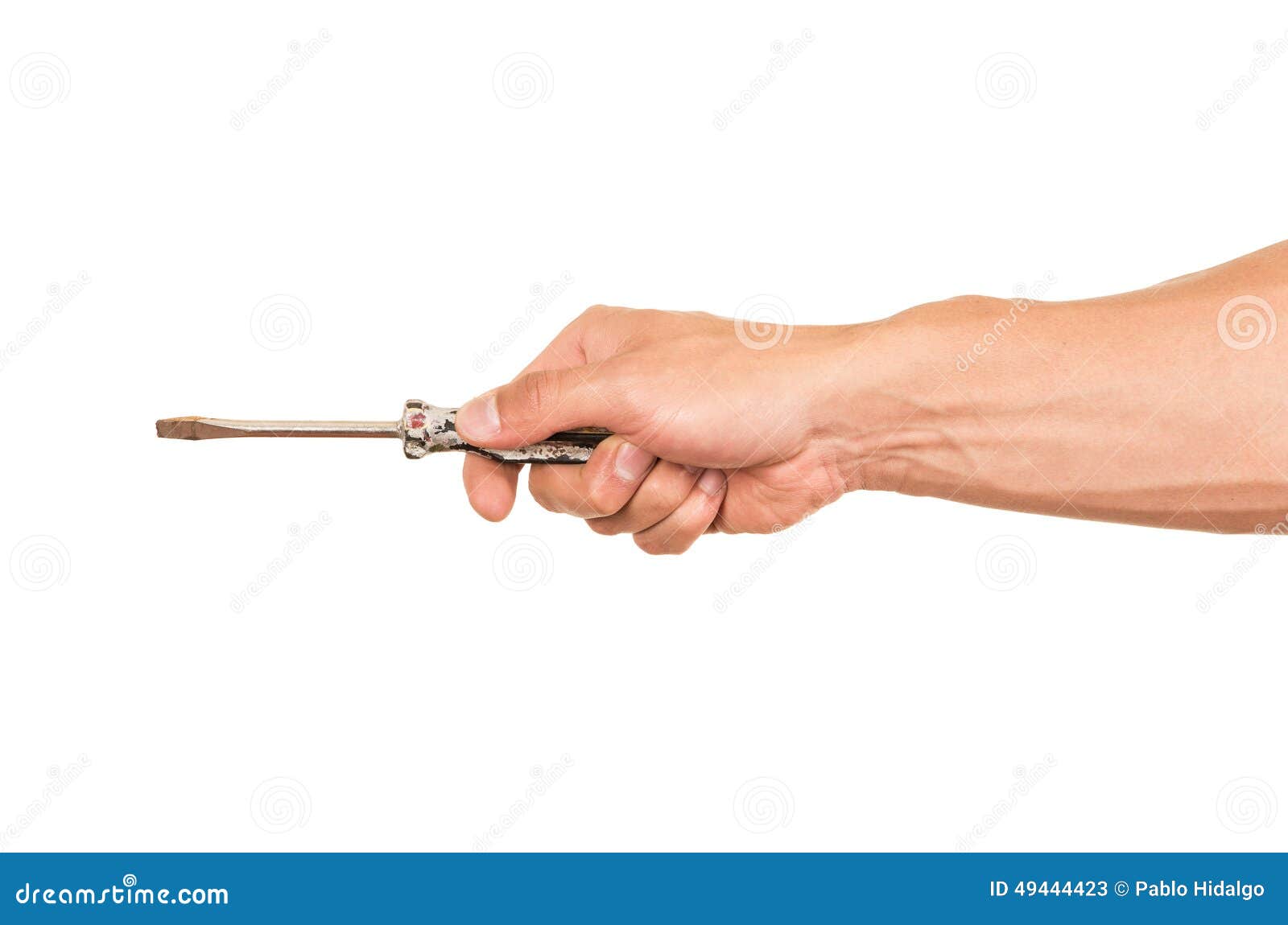 Closeup of Hand Holding a Screwdriver Stock Image - Image of manual ...