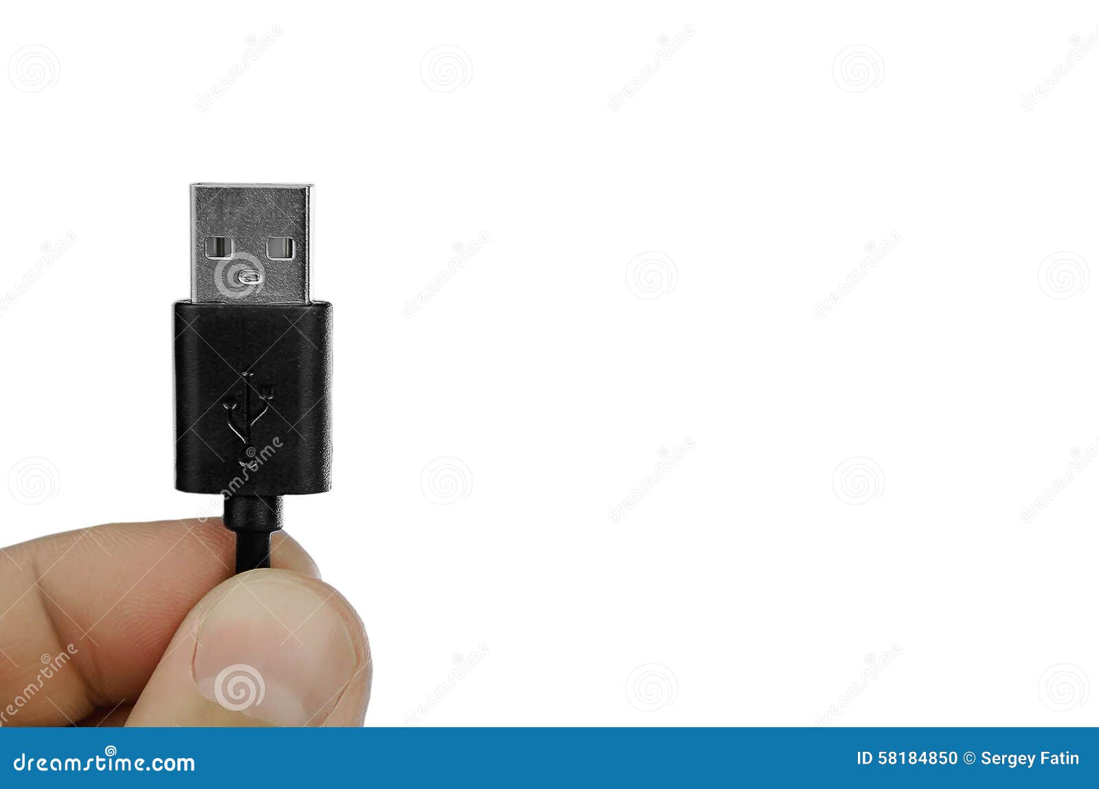 Closeup of Hand Holding USB Cable Stock Photo - Image of hardware ...