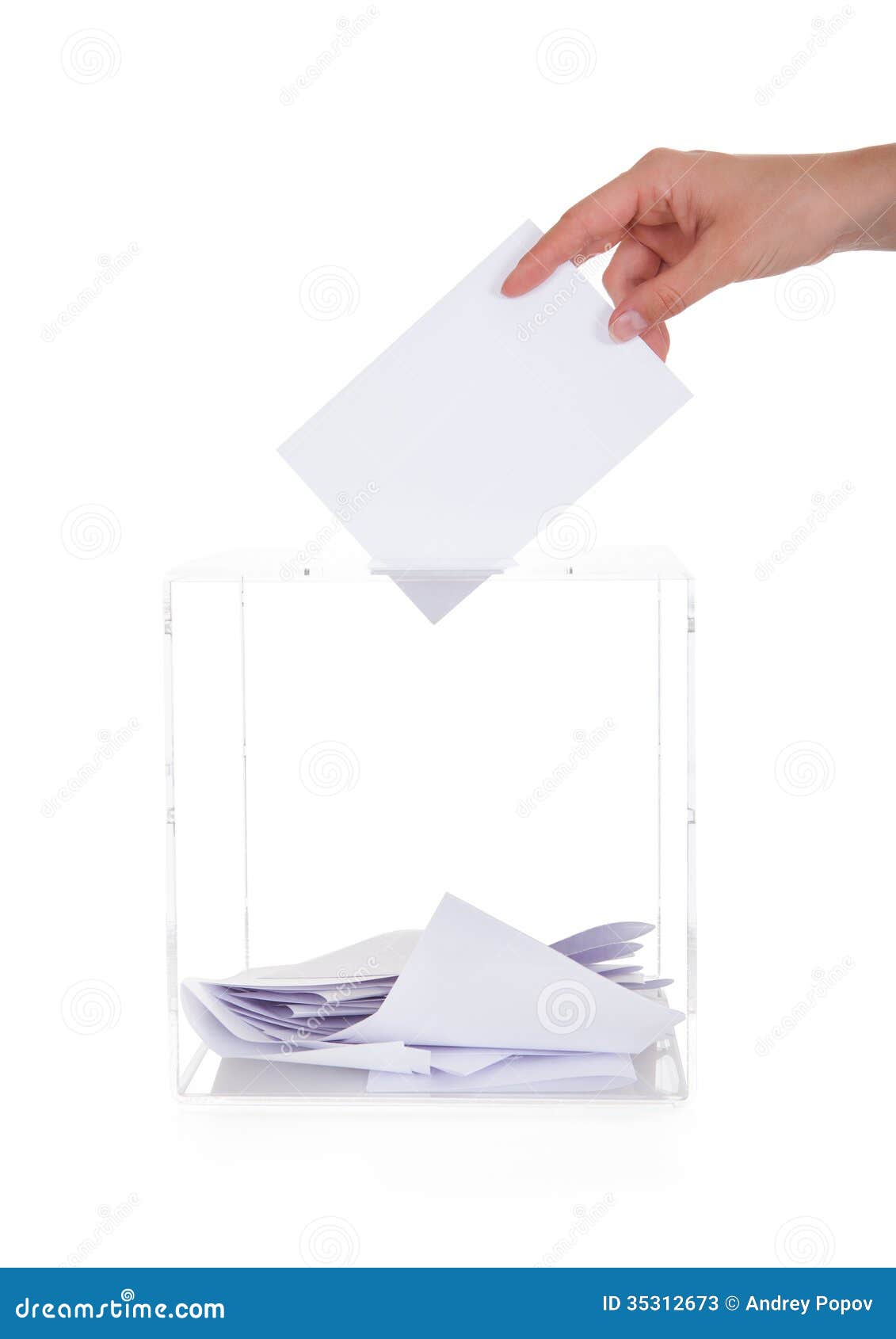 Closeup of Hand Inserting Ballot in Box Stock Image - Image of decision ...