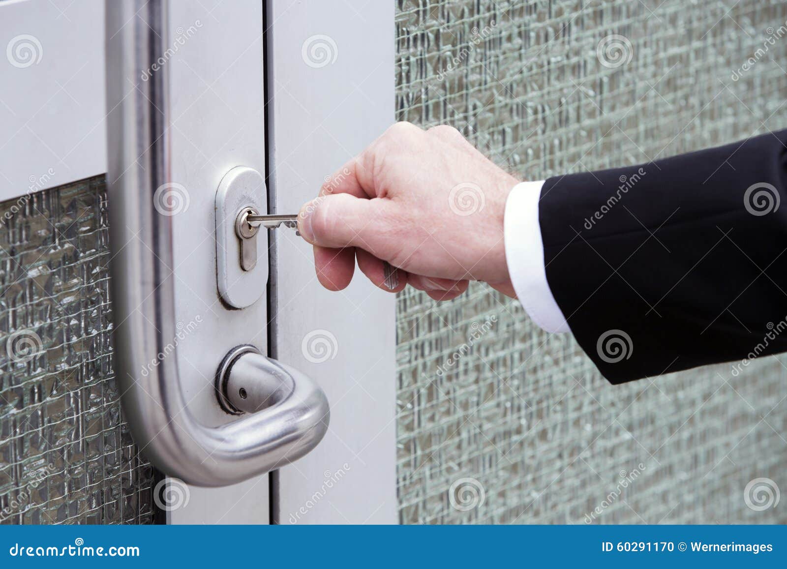 Closeup of Hand with Key at a Door Stock Photo - Image of concept ...