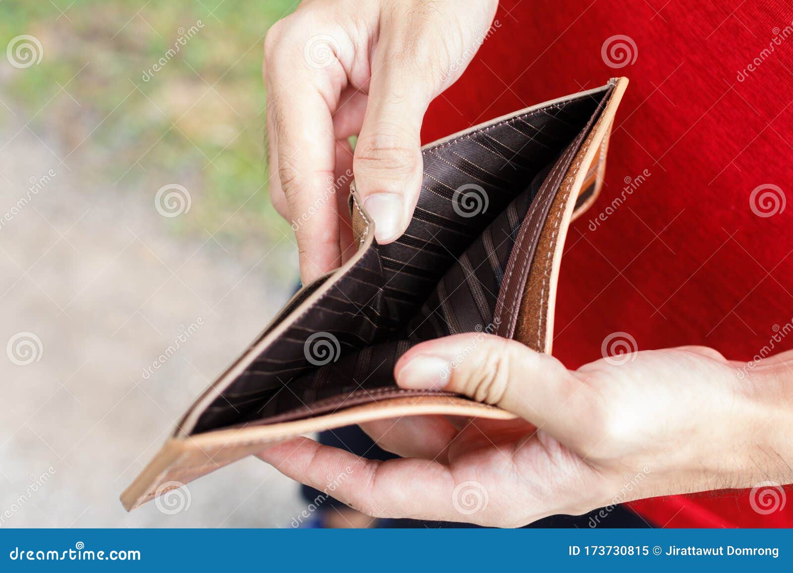 A Closeup Hand Man Open an Empty Wallet Stock Image - Image of debt ...