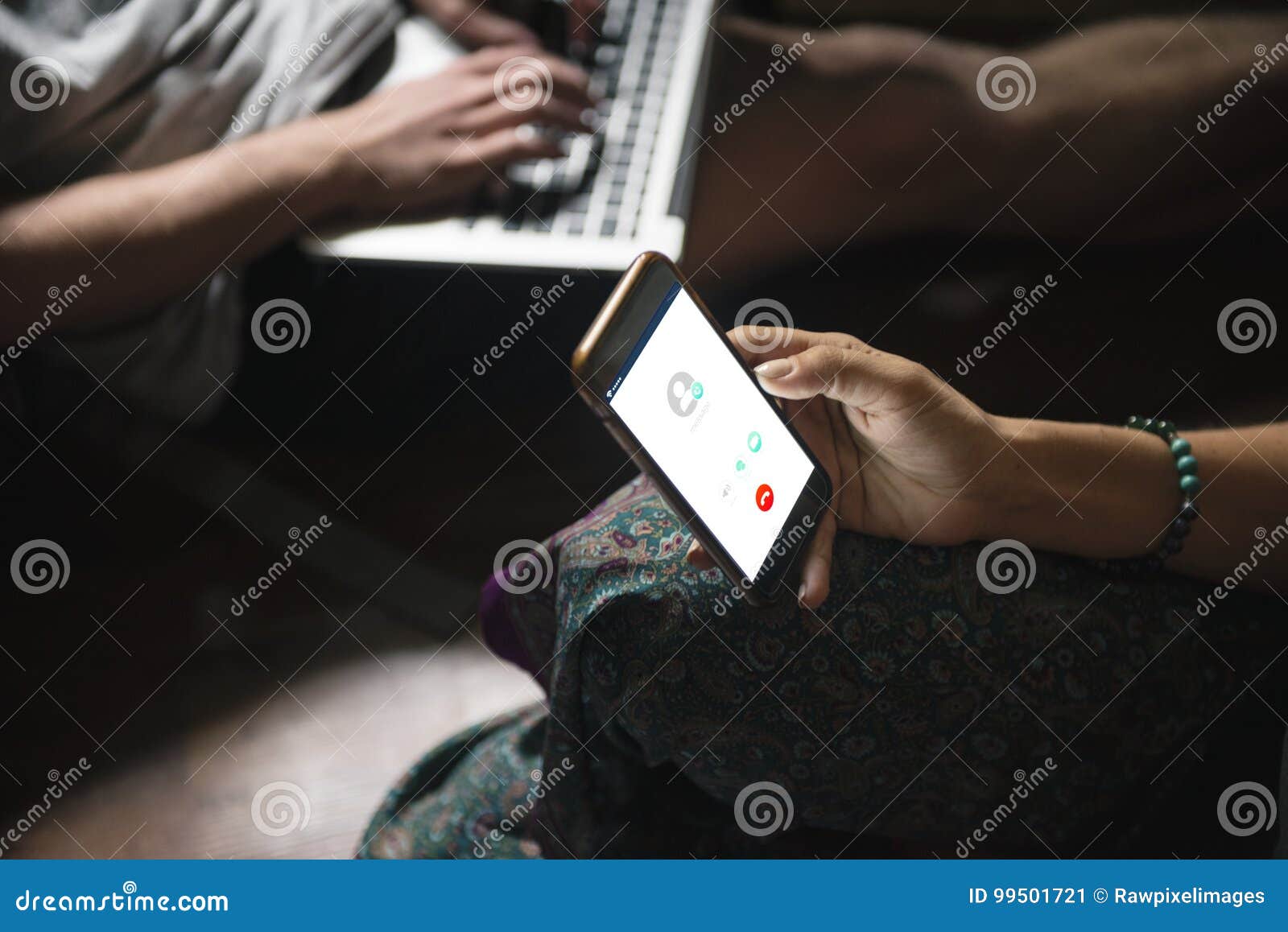 Closeup of Hand with Mobile Phone Calling Out Stock Image - Image of ...