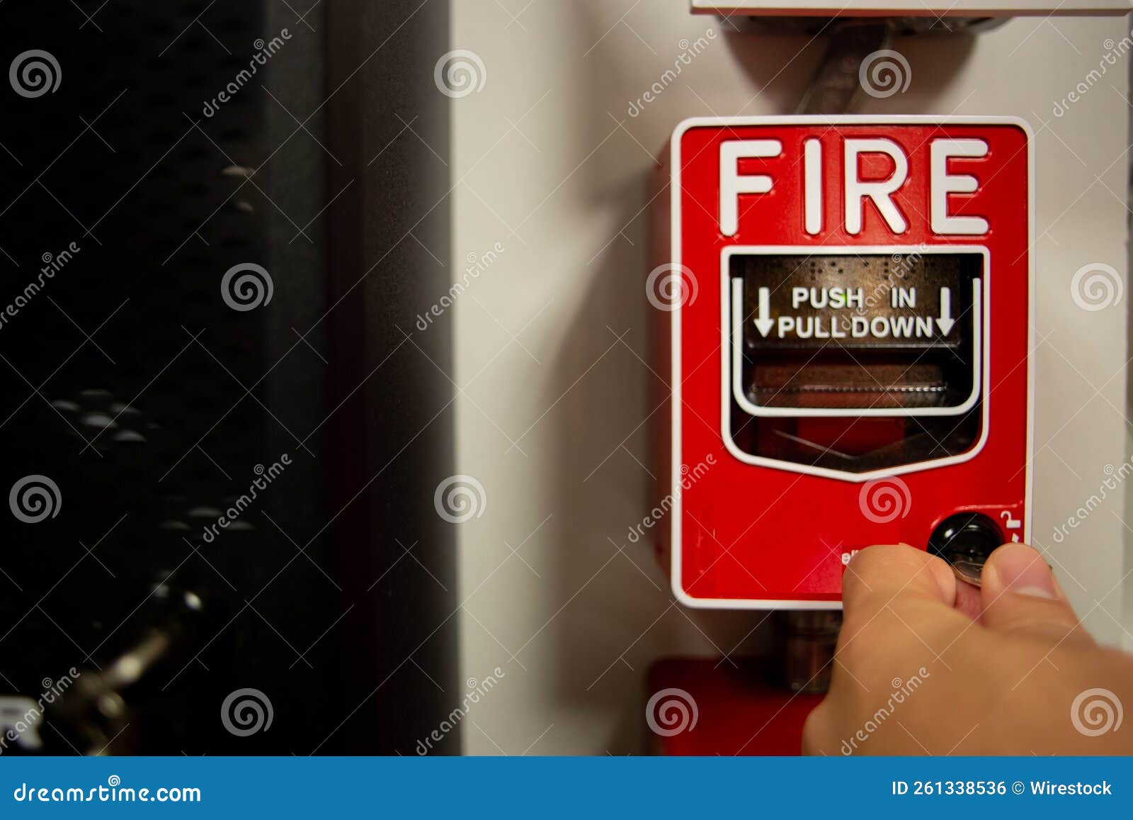Closeup of a Hand Opening the Red Fire System Sensor Stock Photo ...