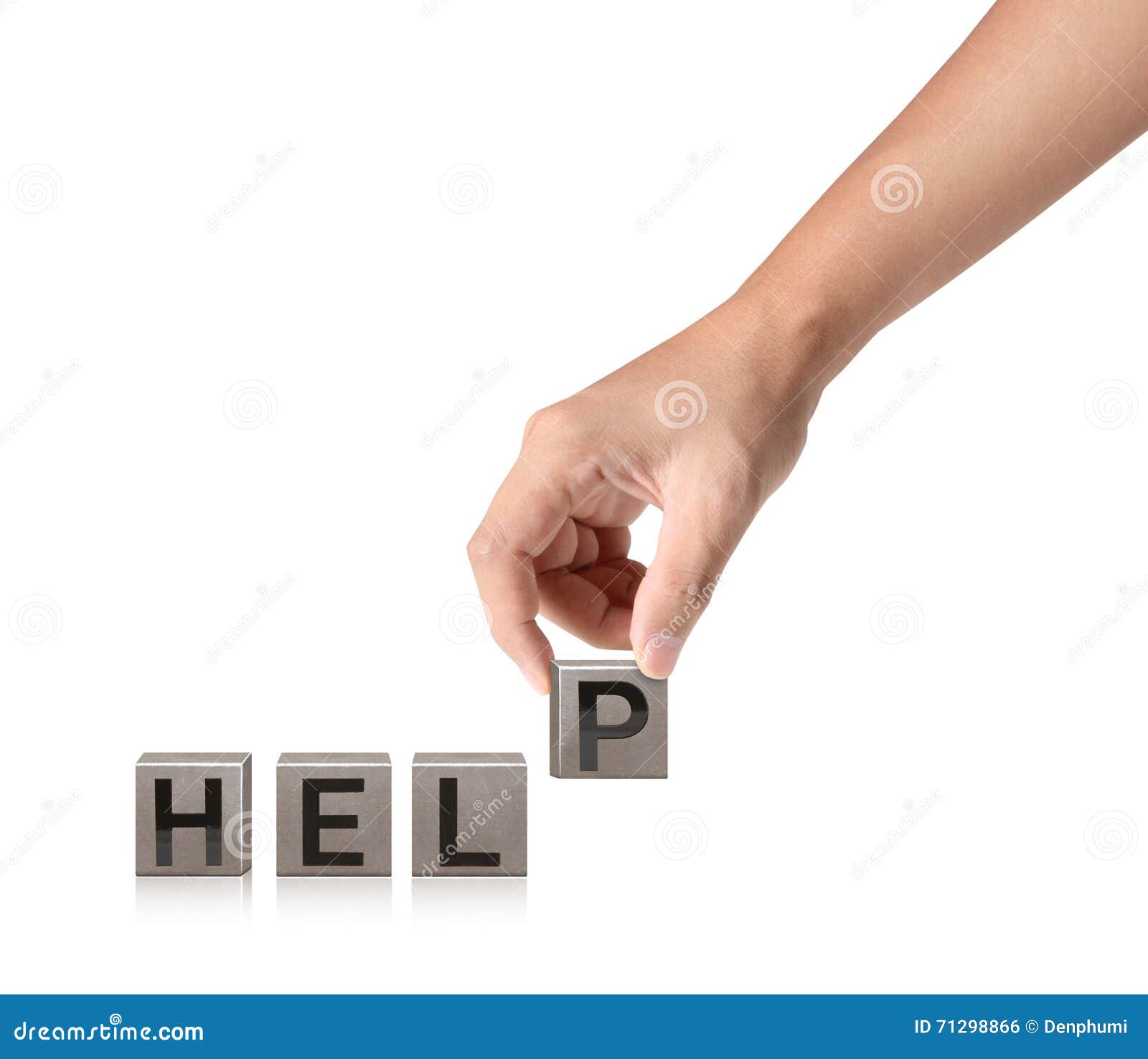 Closeup Hand Putting Together Word Stock Photo - Image of background ...