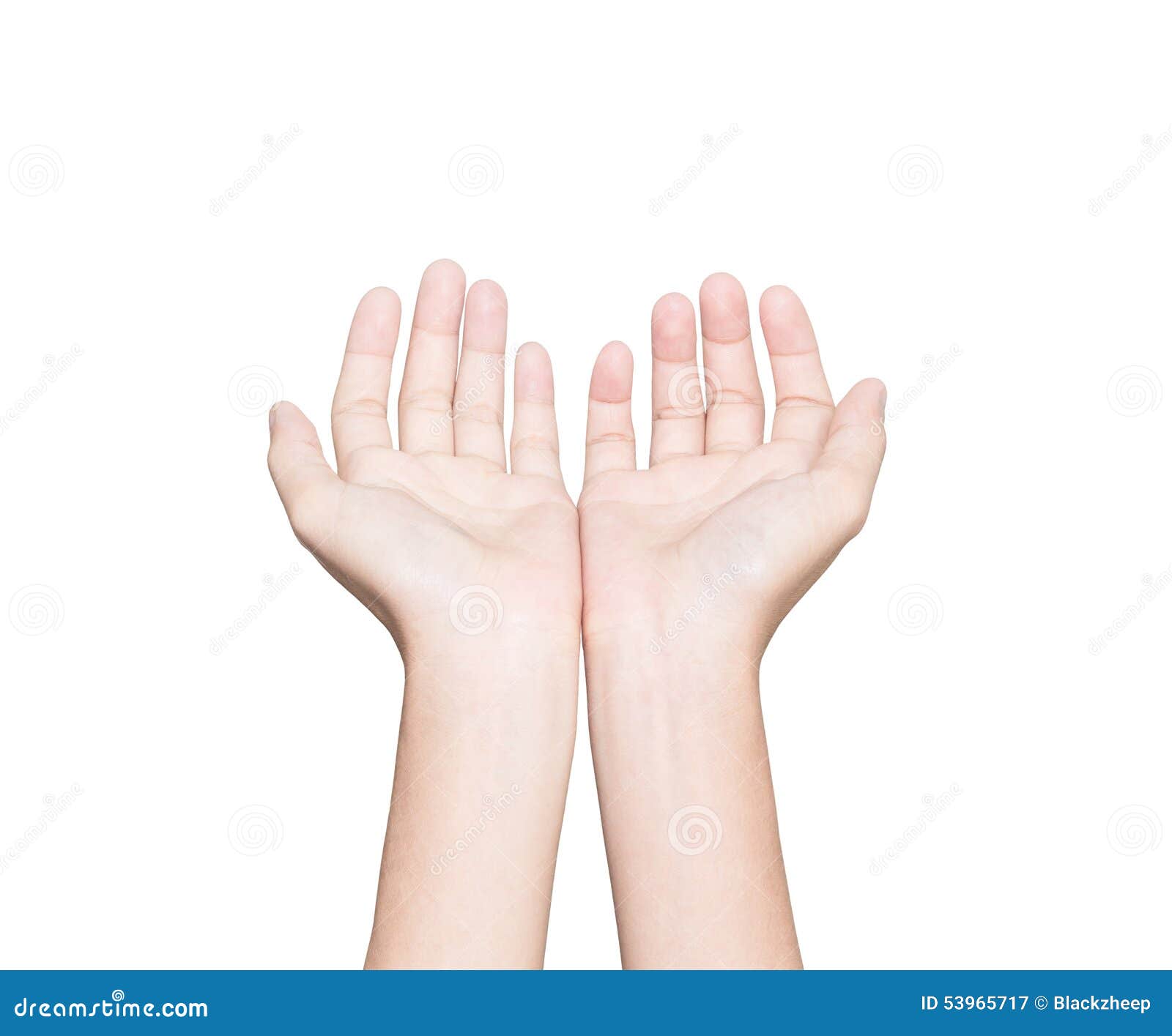 Closeup Hand Receive White Isolated Clipping Path Inside Stock Image ...
