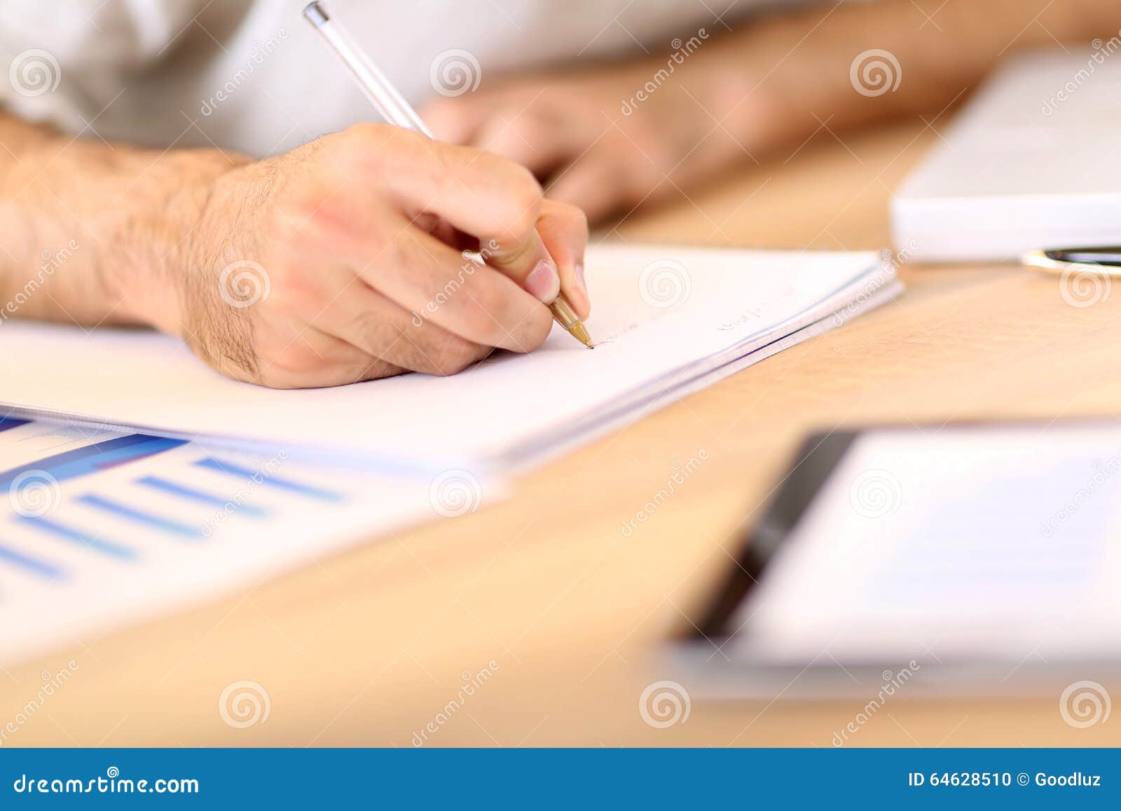 Closeup of Hand Taking Notes at Office Stock Photo - Image of business ...