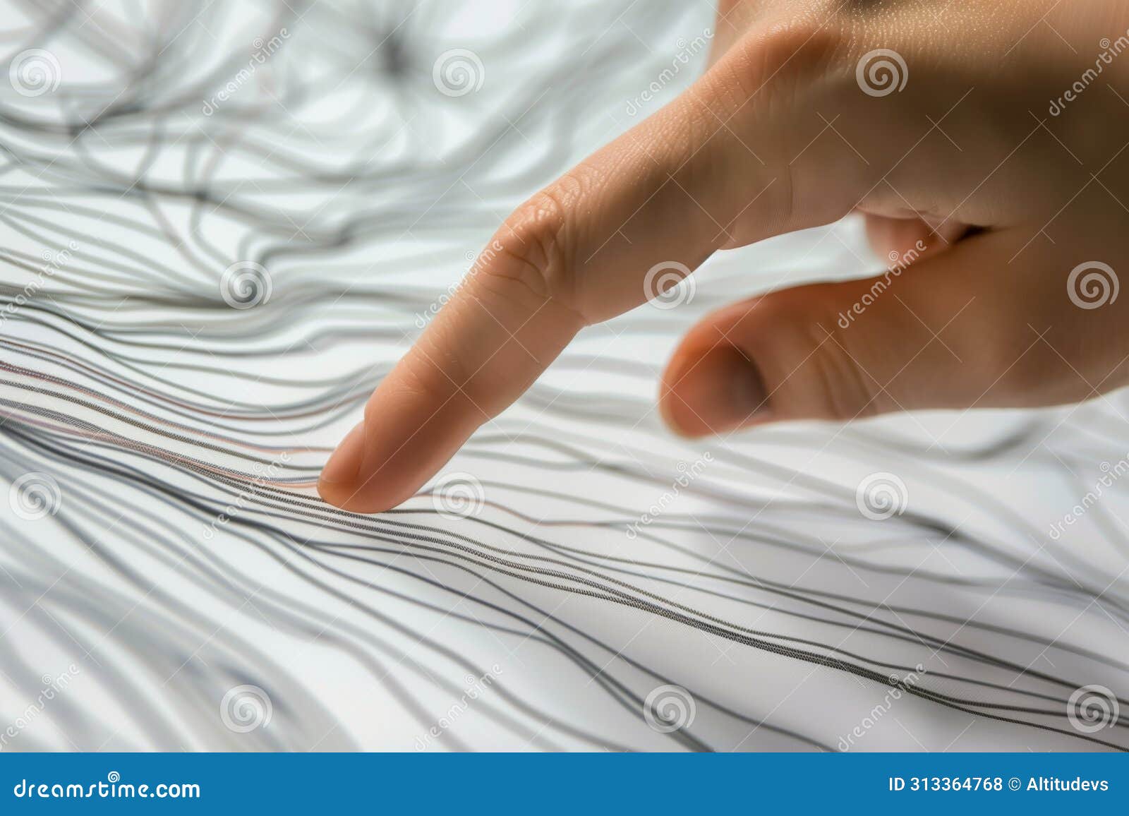 Closeup on a Hand Touching a Tactile Nerve Diagram Stock Illustration ...