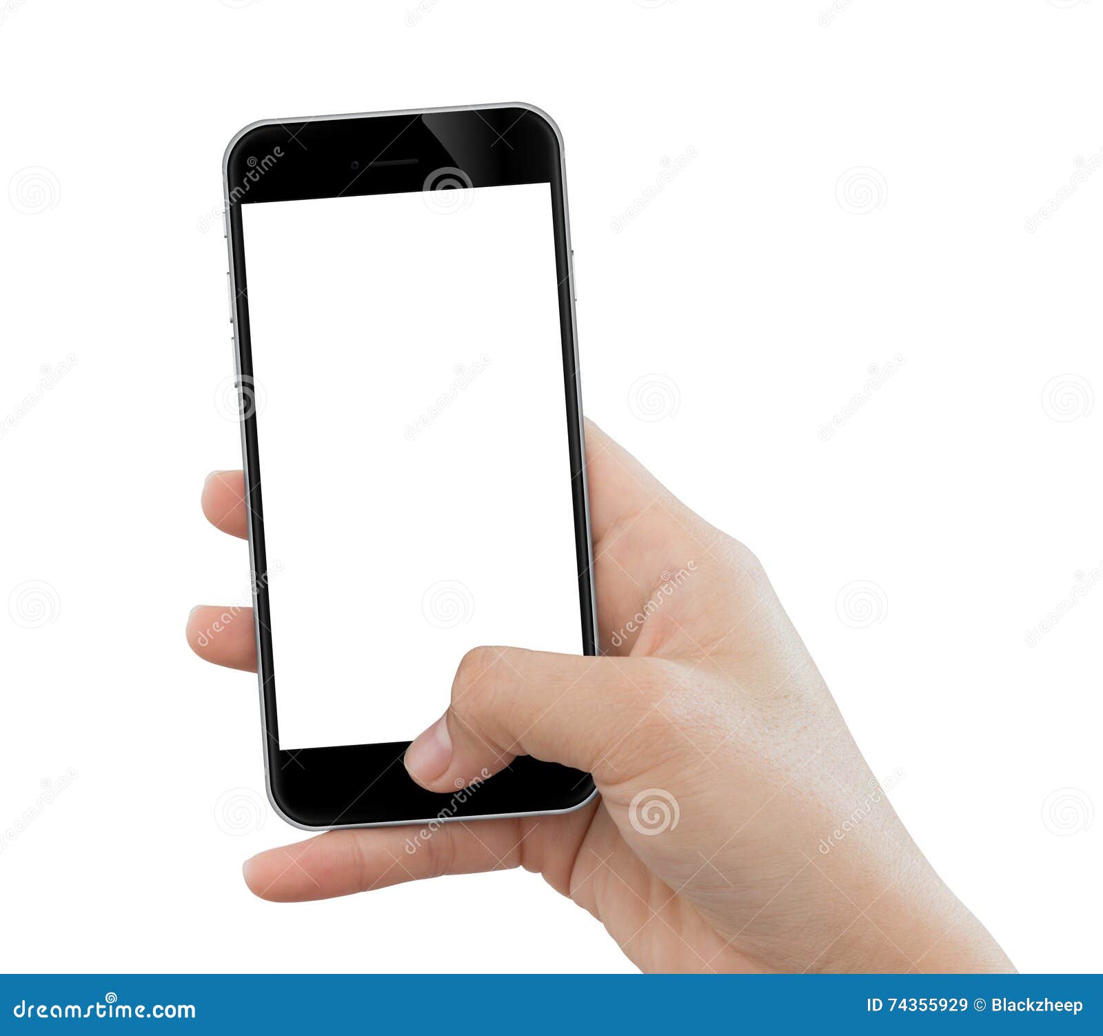 Closeup Hand Use Phone Mobile on White Stock Image - Image of female ...