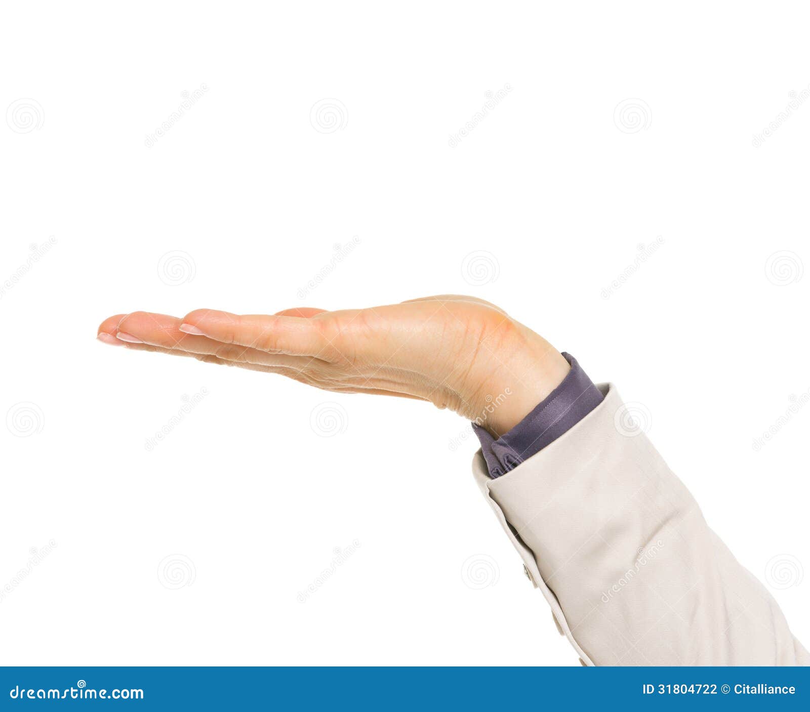 Closeup on Hand of Woman Presenting Something on Empty Palm Stock Photo ...