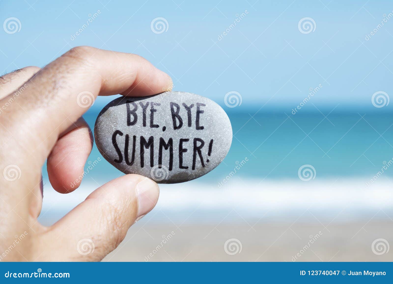 Man on the Beach and Text Bye, Bye Summer Stock Image - Image of ...