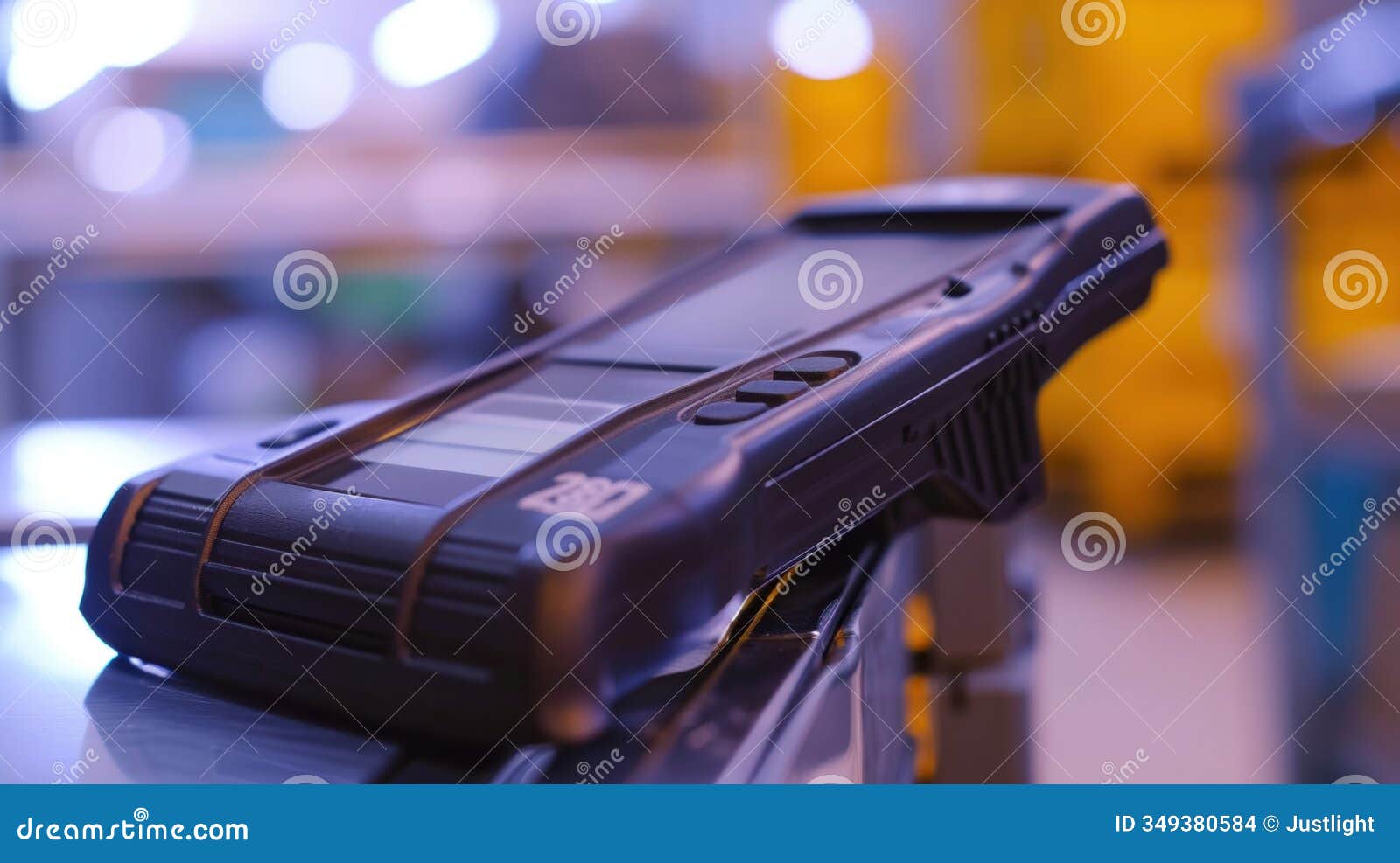 A Closeup of a Handheld Device with a Barcode Scanner Demonstrating the ...