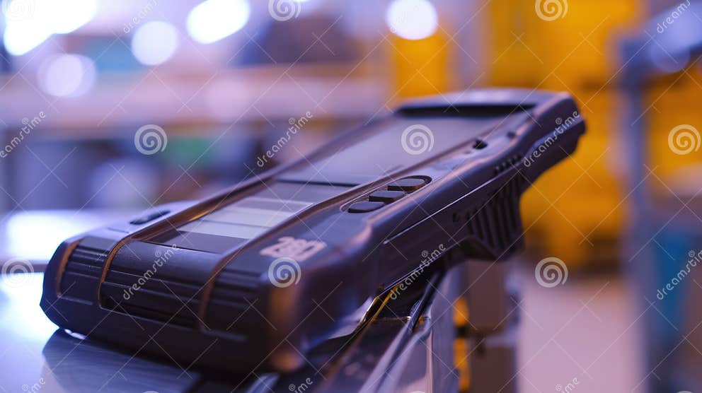 A Closeup of a Handheld Device with a Barcode Scanner Demonstrating the Integration of IoT in ...