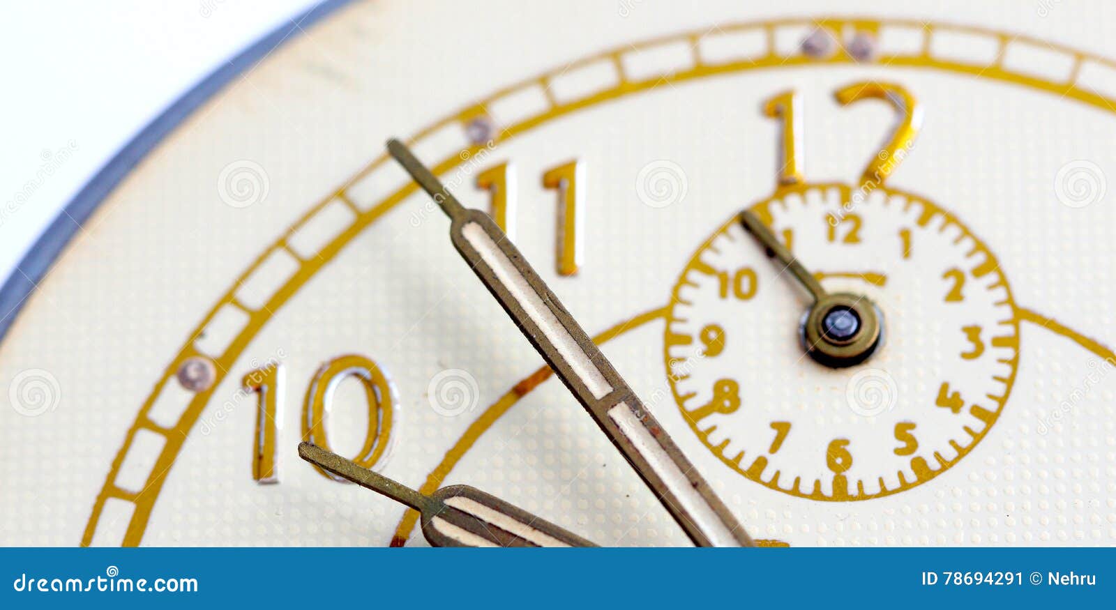 Closeup of Hands on Clock Face Stock Image - Image of color, clock ...
