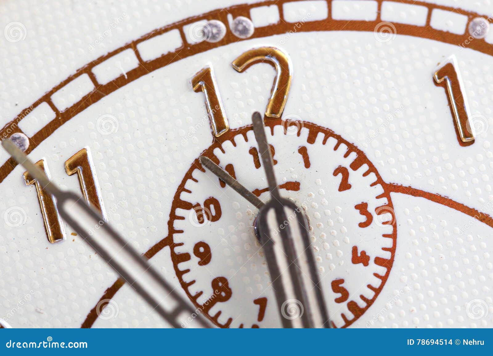 Closeup of Hands on Clock Face Stock Photo - Image of deadline, timer ...