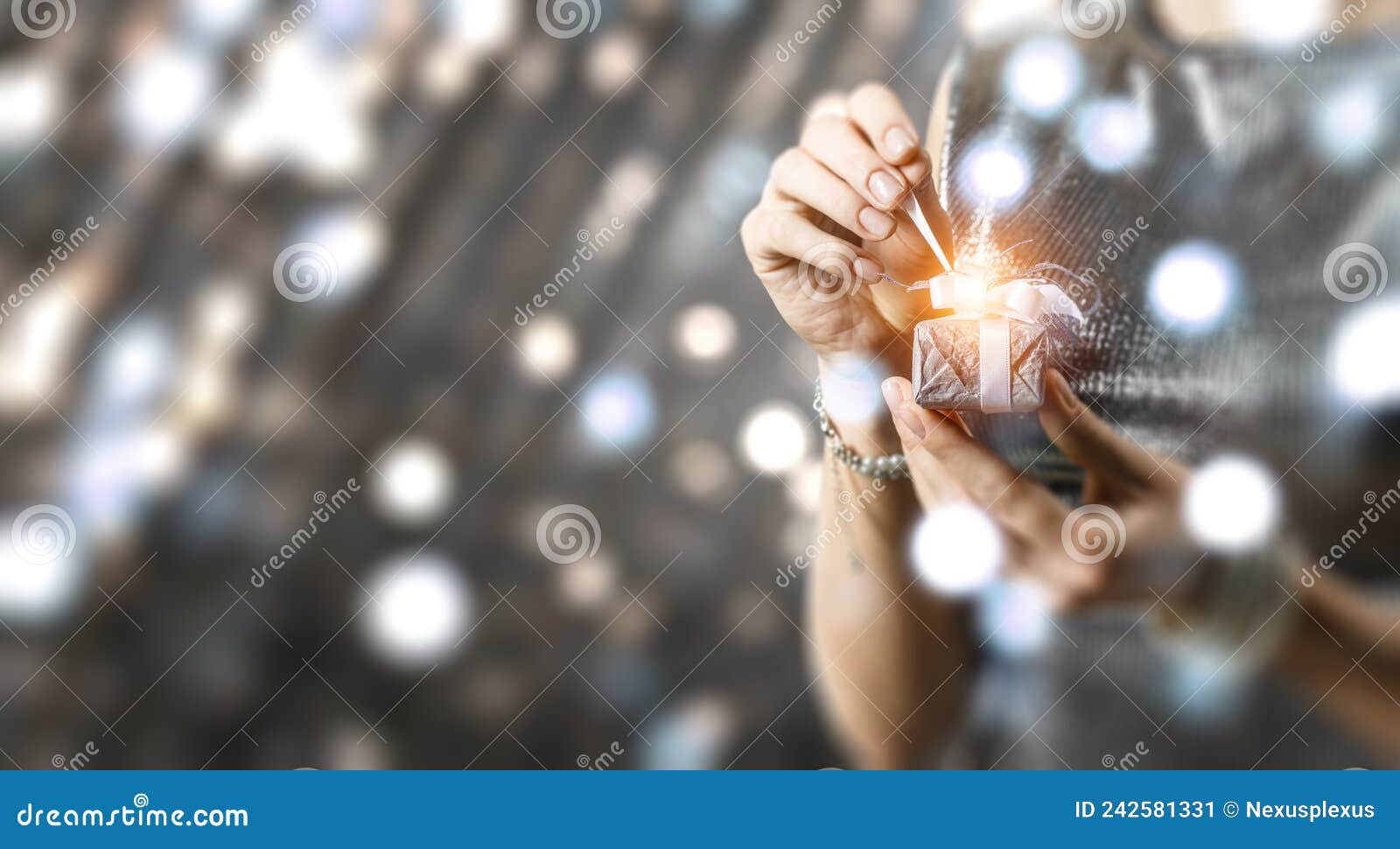 Closeup Hands Giving Surprise Gift Box Stock Image - Image of birthday ...