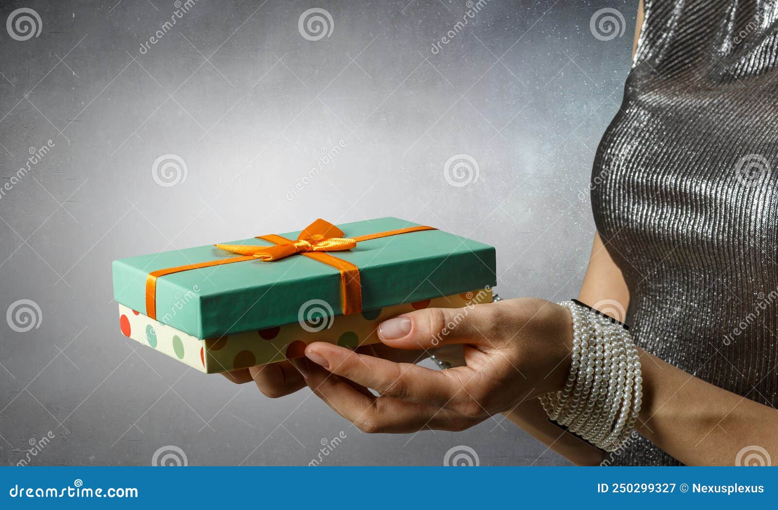 Closeup Hands Giving Surprise Gift Box Stock Image - Image of closeup ...
