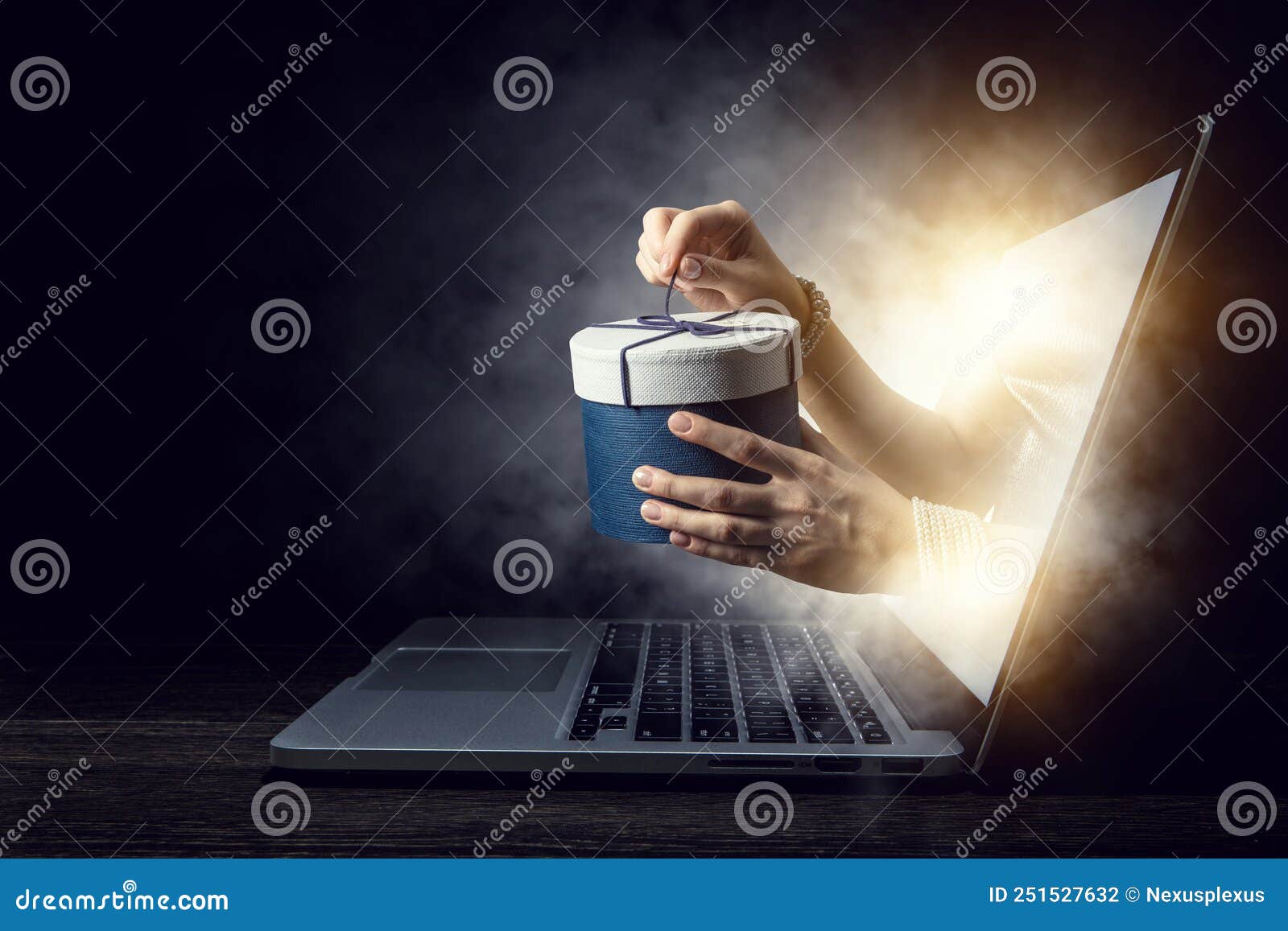 Closeup Hands Giving Surprise Gift Box Stock Photo - Image of love ...