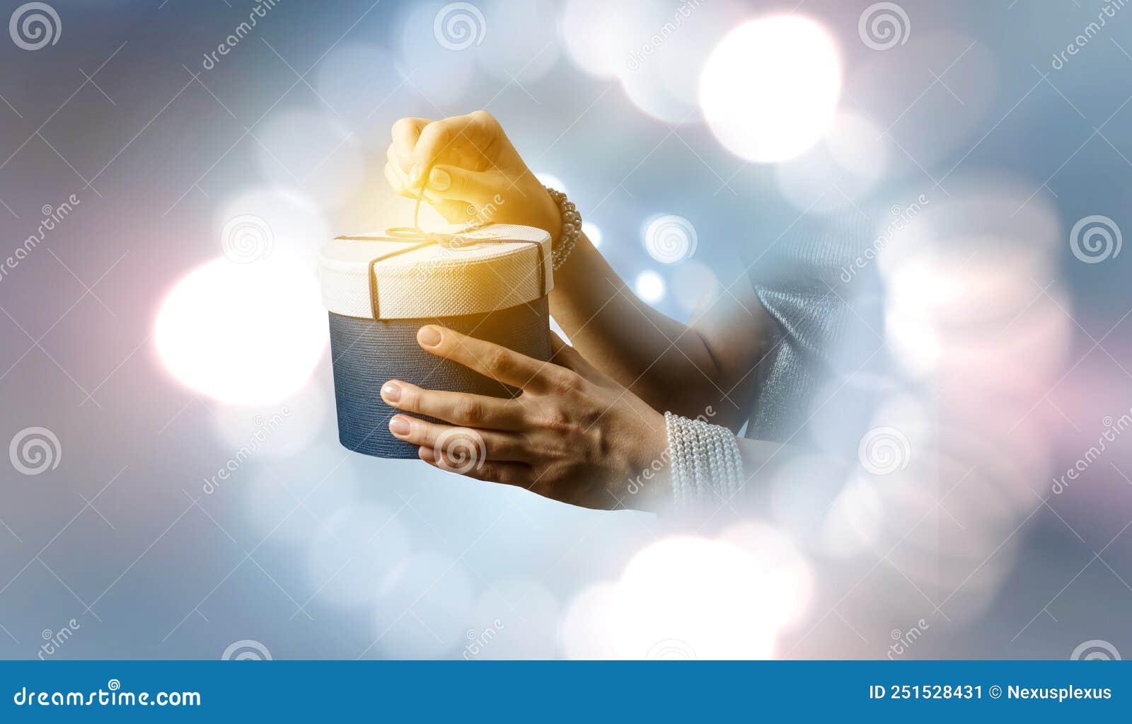 Closeup Hands Giving Surprise Gift Box Stock Image - Image of giving ...