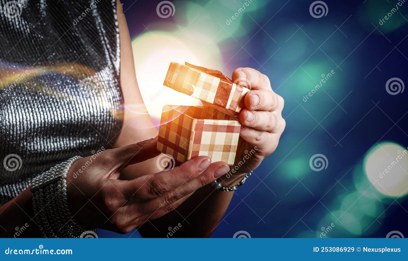 Closeup Hands Giving Surprise Gift Box Stock Image - Image of give ...