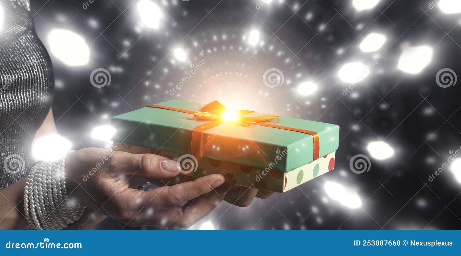 Closeup Hands Giving Surprise Gift Box Stock Photo - Image of isolated ...