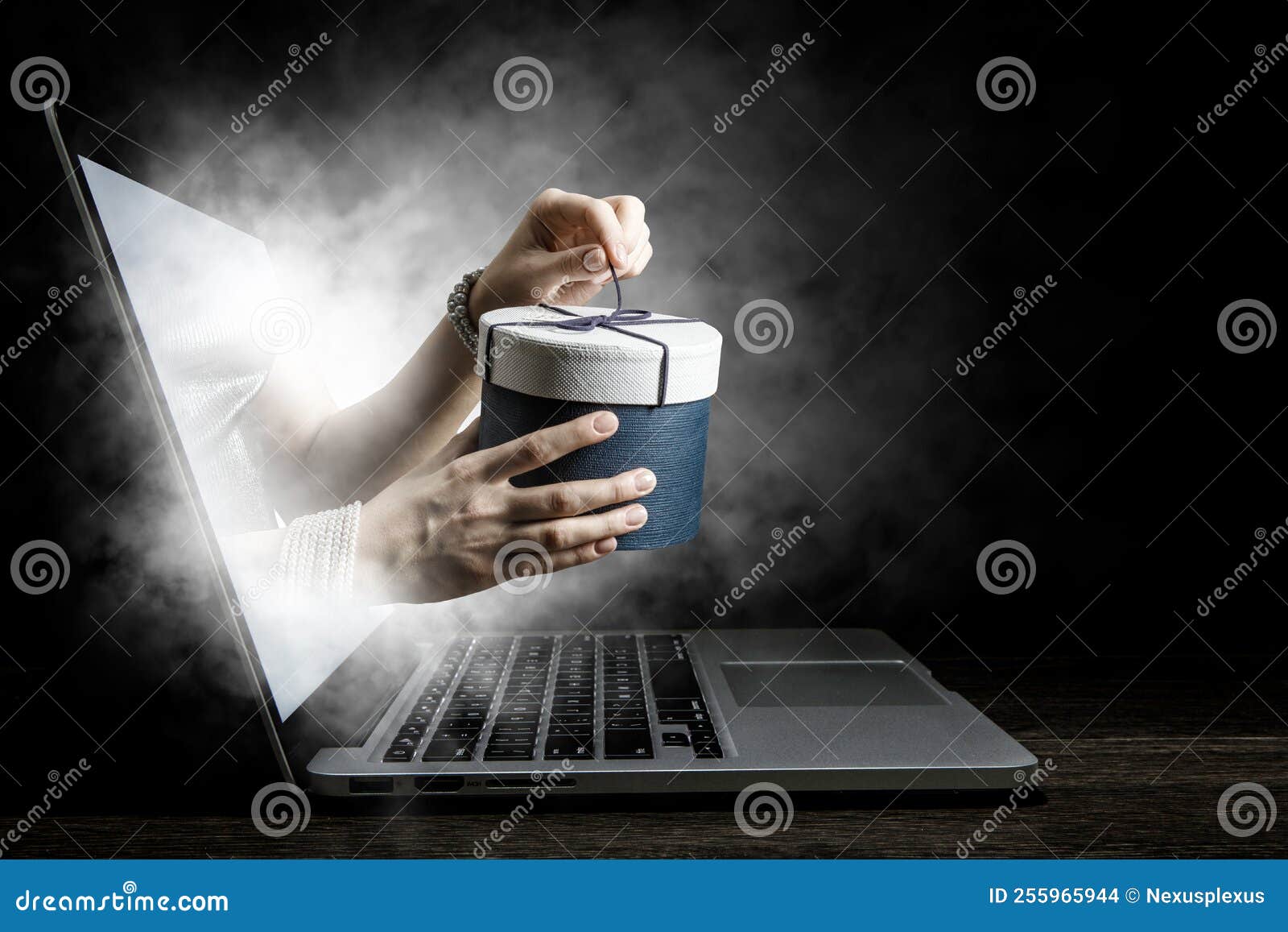 Closeup Hands Giving Surprise Gift Box Stock Photo - Image of christmas ...