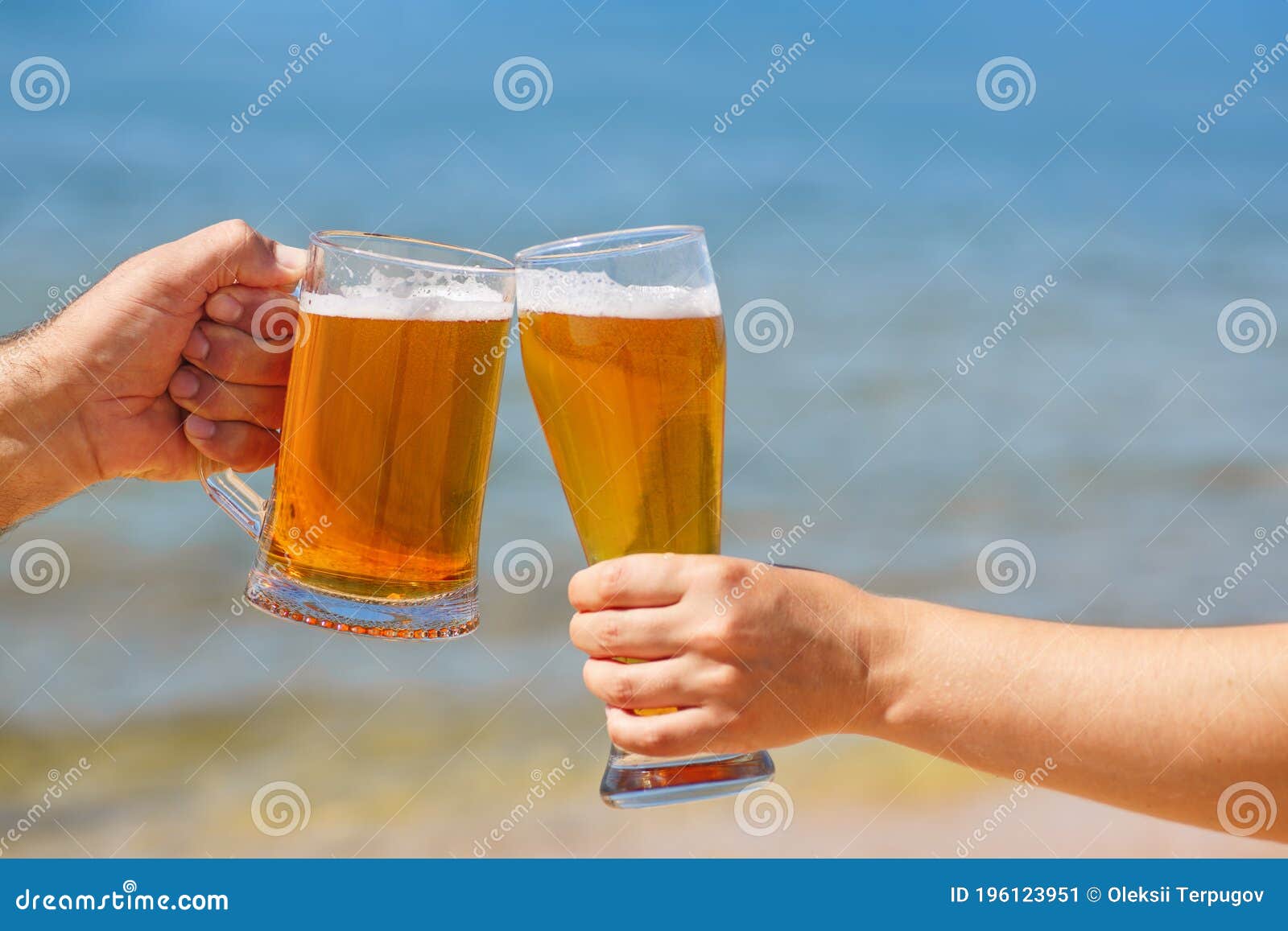 Closeup Hands Holding Glasses Of Beer Stock Image Image Of Female