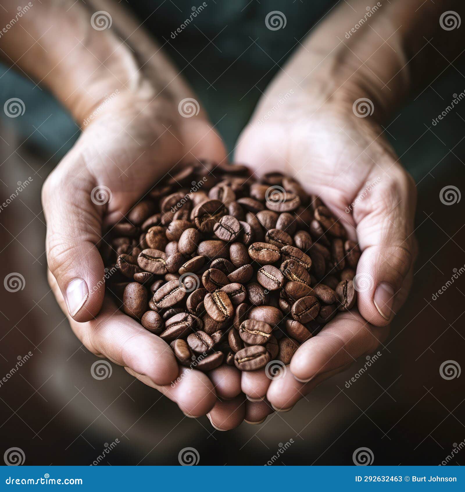Closeup Hands Holding Ripe Coffee Beans Stock Illustration ...