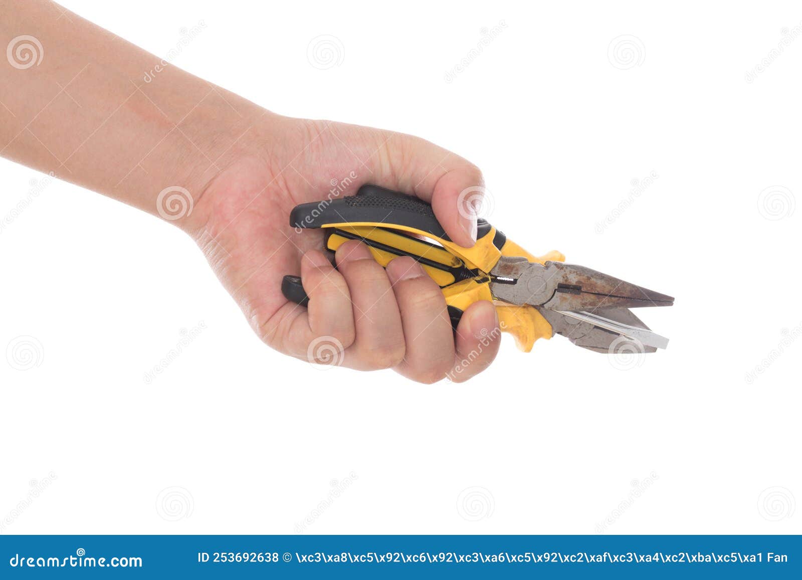 Closeup of Hands Holding Tools in Front of White Background Stock Photo ...