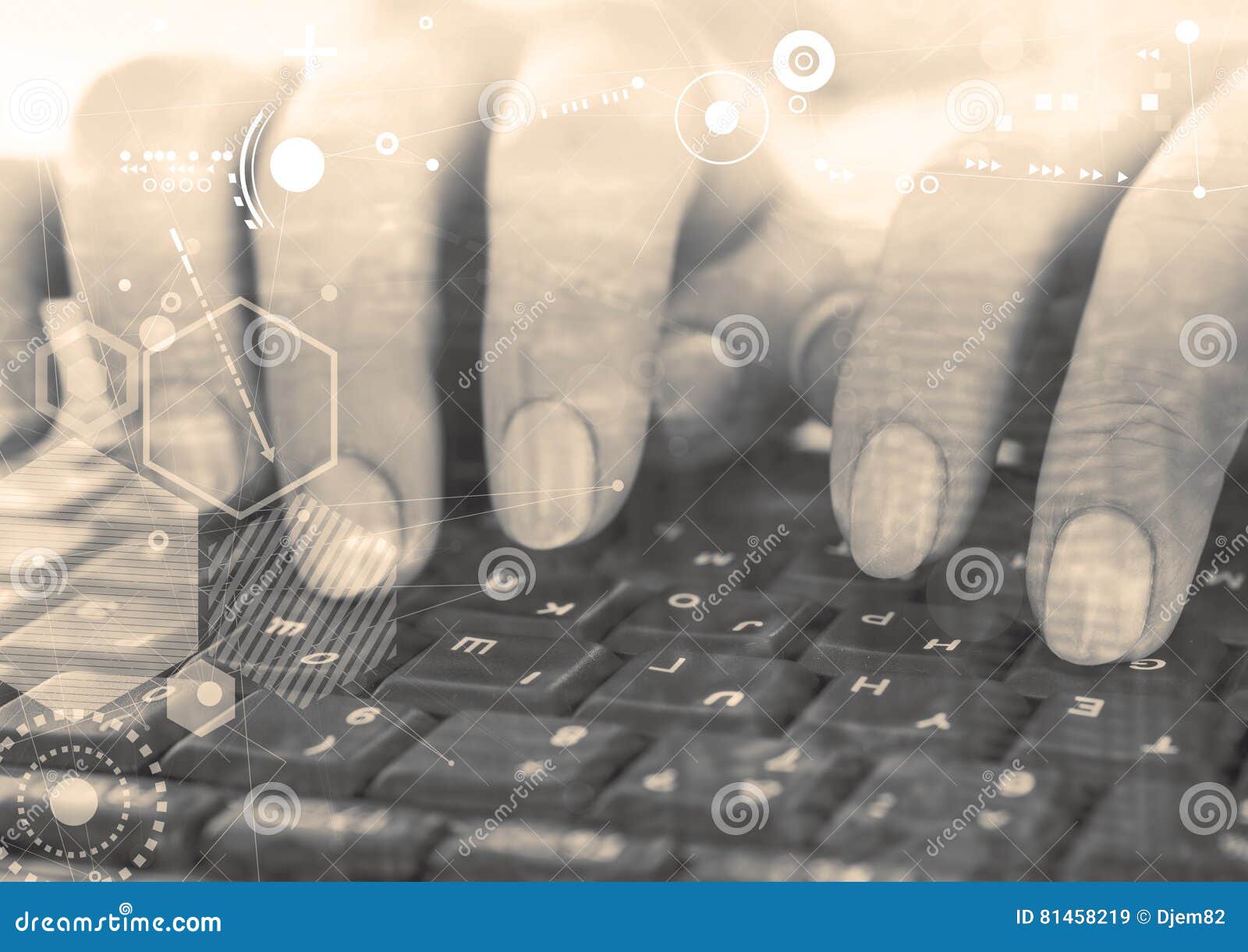 Closeup of Hands on Keyboard Stock Image - Image of education, computer ...