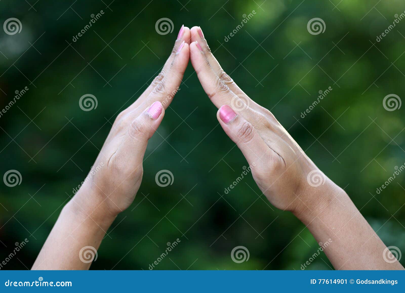 Closeup of Hands Making House Sign Stock Image - Image of nature, nail ...