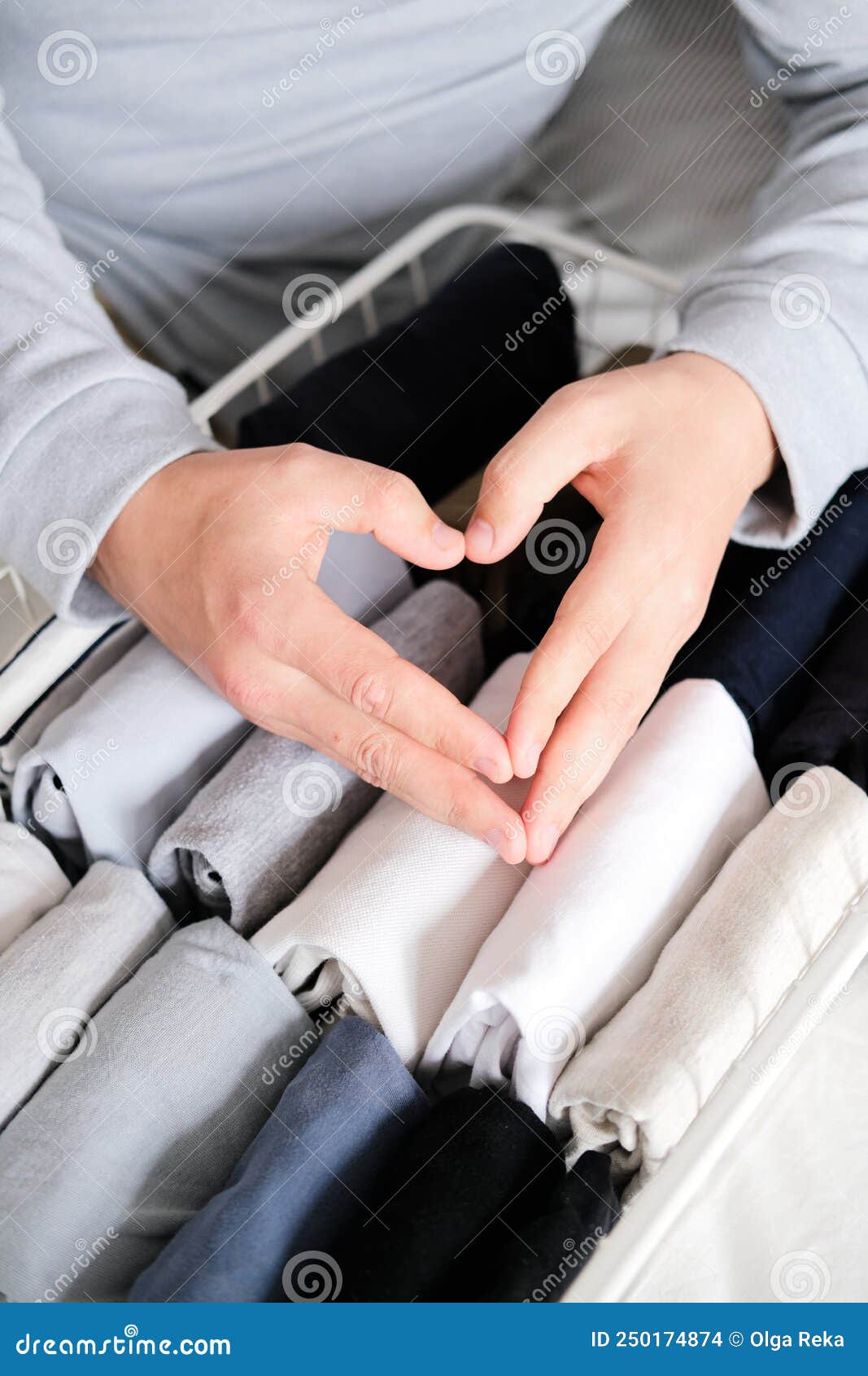 Closeup of Hands of an Man Tidy Up Things in Mesh Storage Containers ...