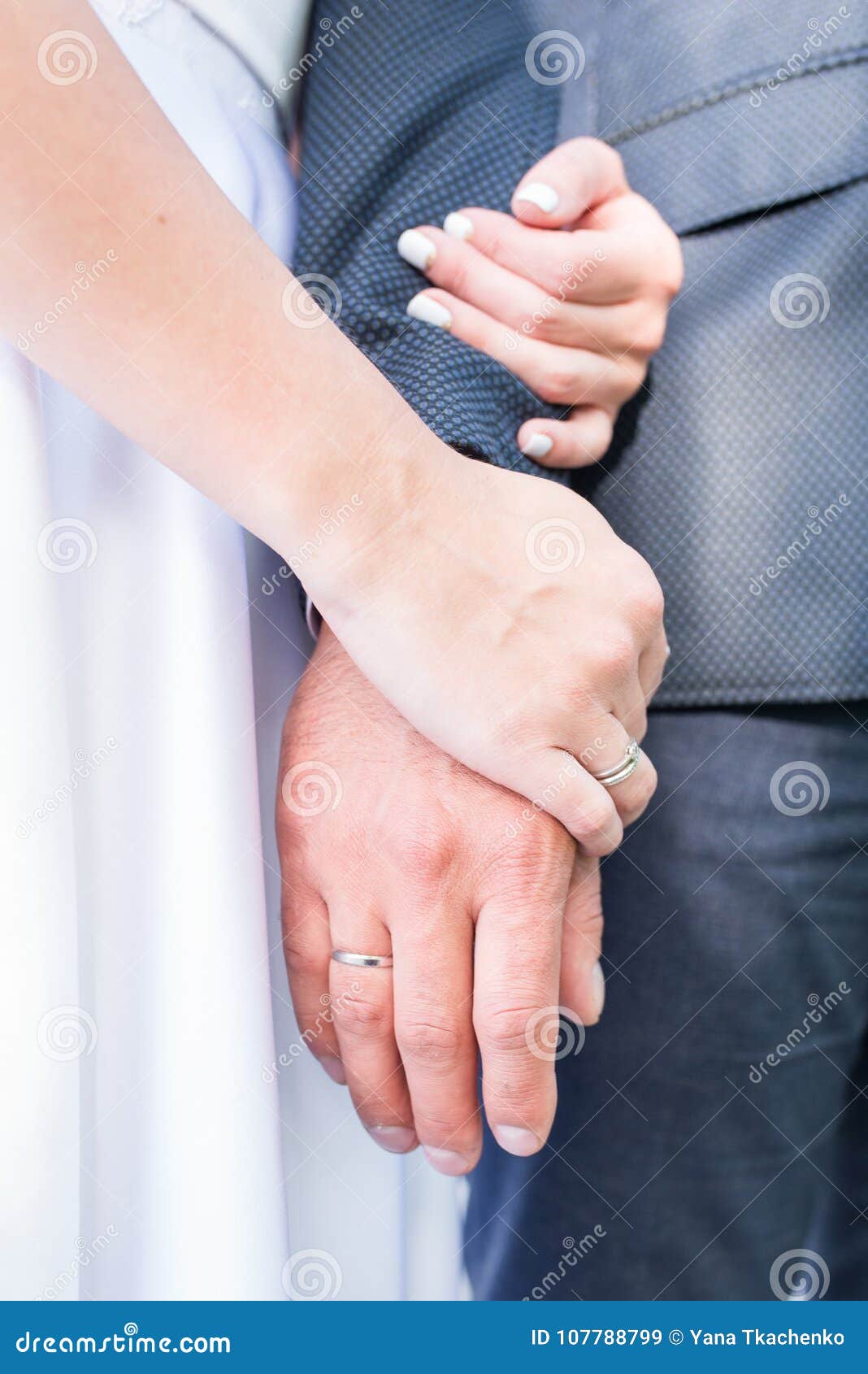 Hands of Married Couple with Rings Stock Image - Image of bridal ...
