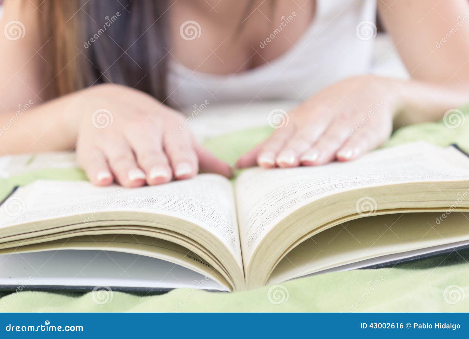 Closeup of Hands on Open Book Stock Photo - Image of hardcover, open ...