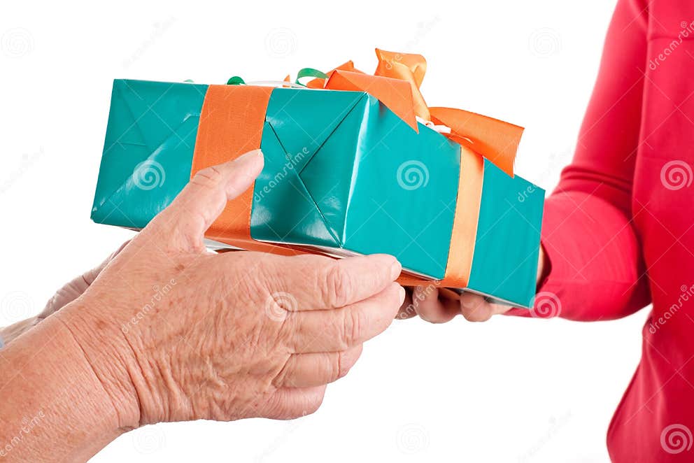 Closeup, Hands Reaching Each Other a Gift Stock Image - Image of ...