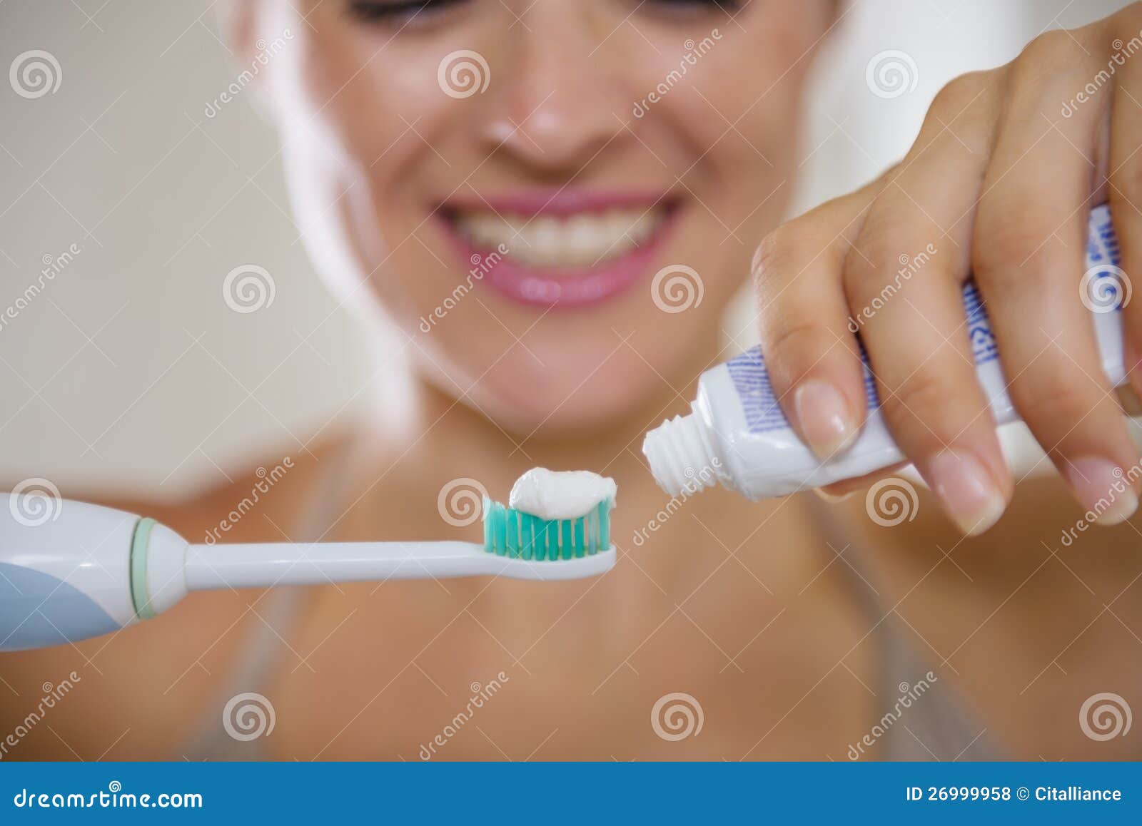 Closeup on Hands Squeezing Toothpaste on Brush Stock Photo - Image of ...