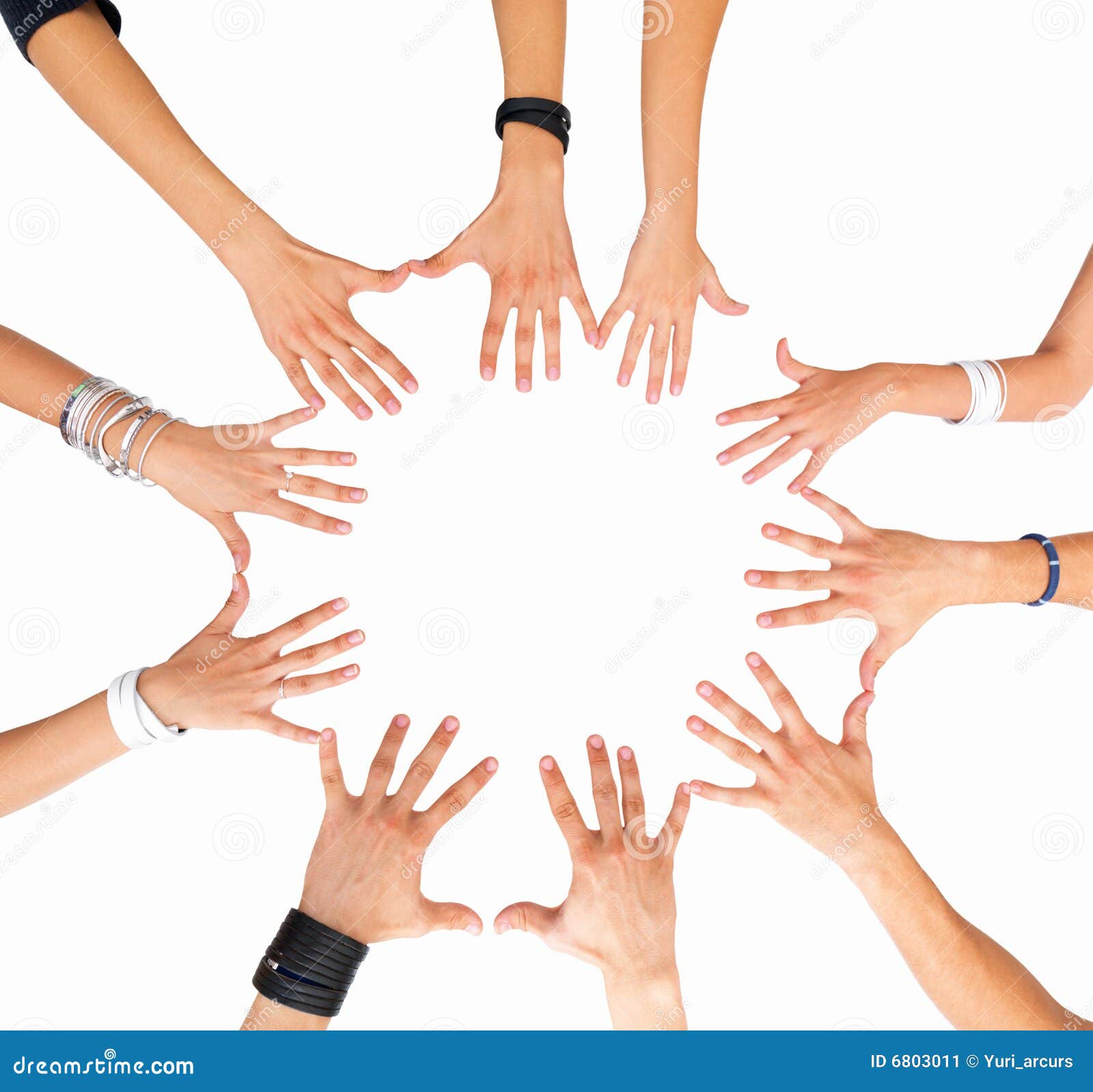 Closeup Of Hands Together In A Circle -Unity Stock Image - Image of ...