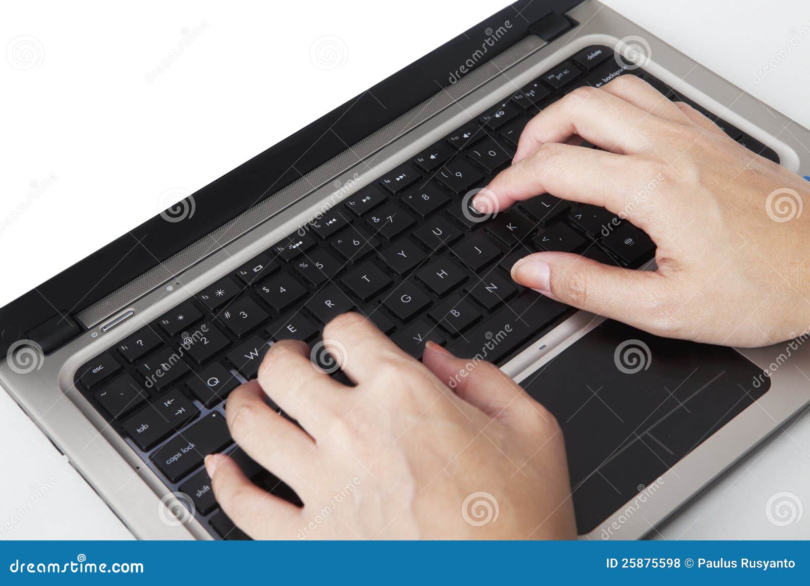 Closeup of hands typing stock photo. Image of hardware - 25875598