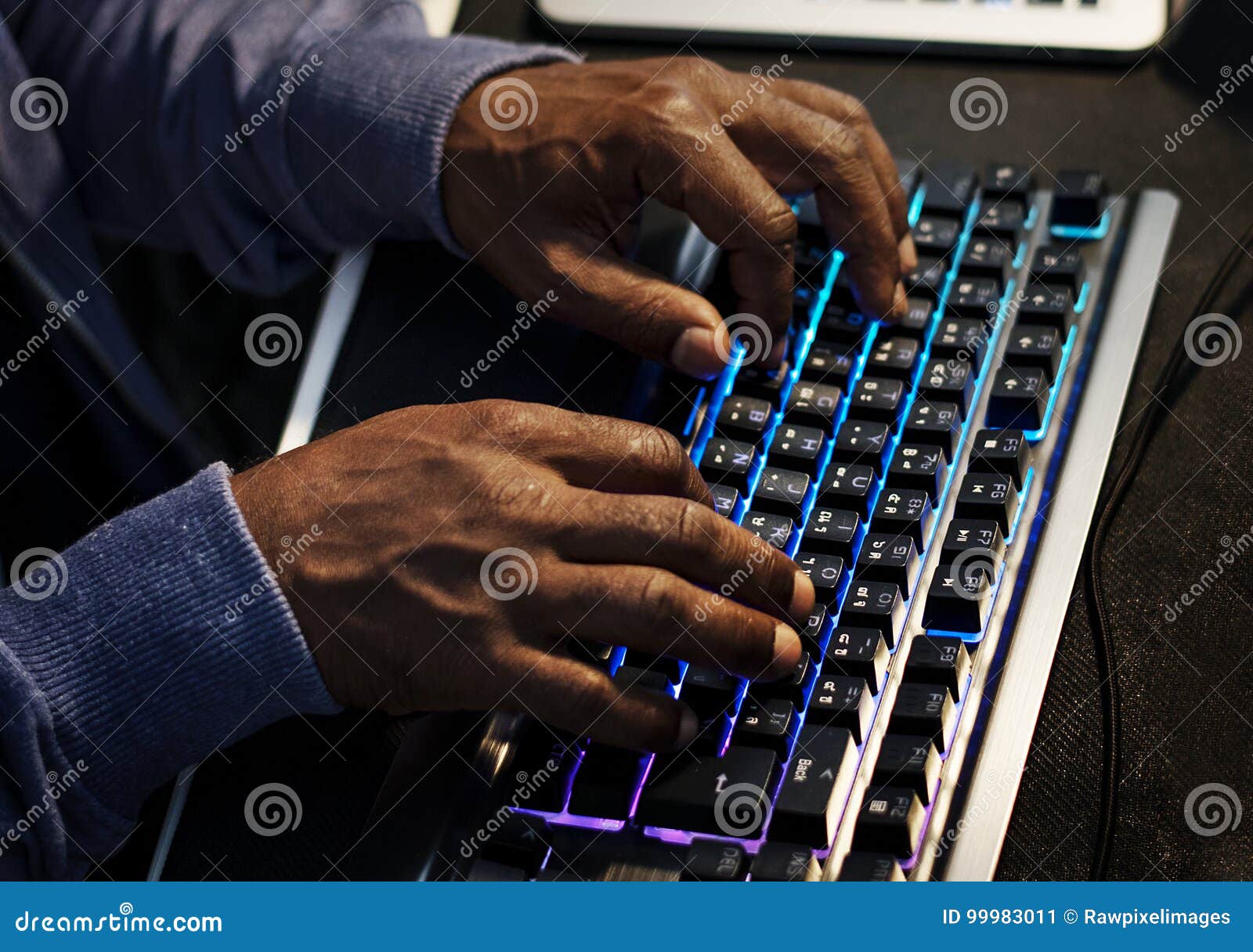 Closeup of Hands Working on Computer Keyboard Stock Image - Image of ...