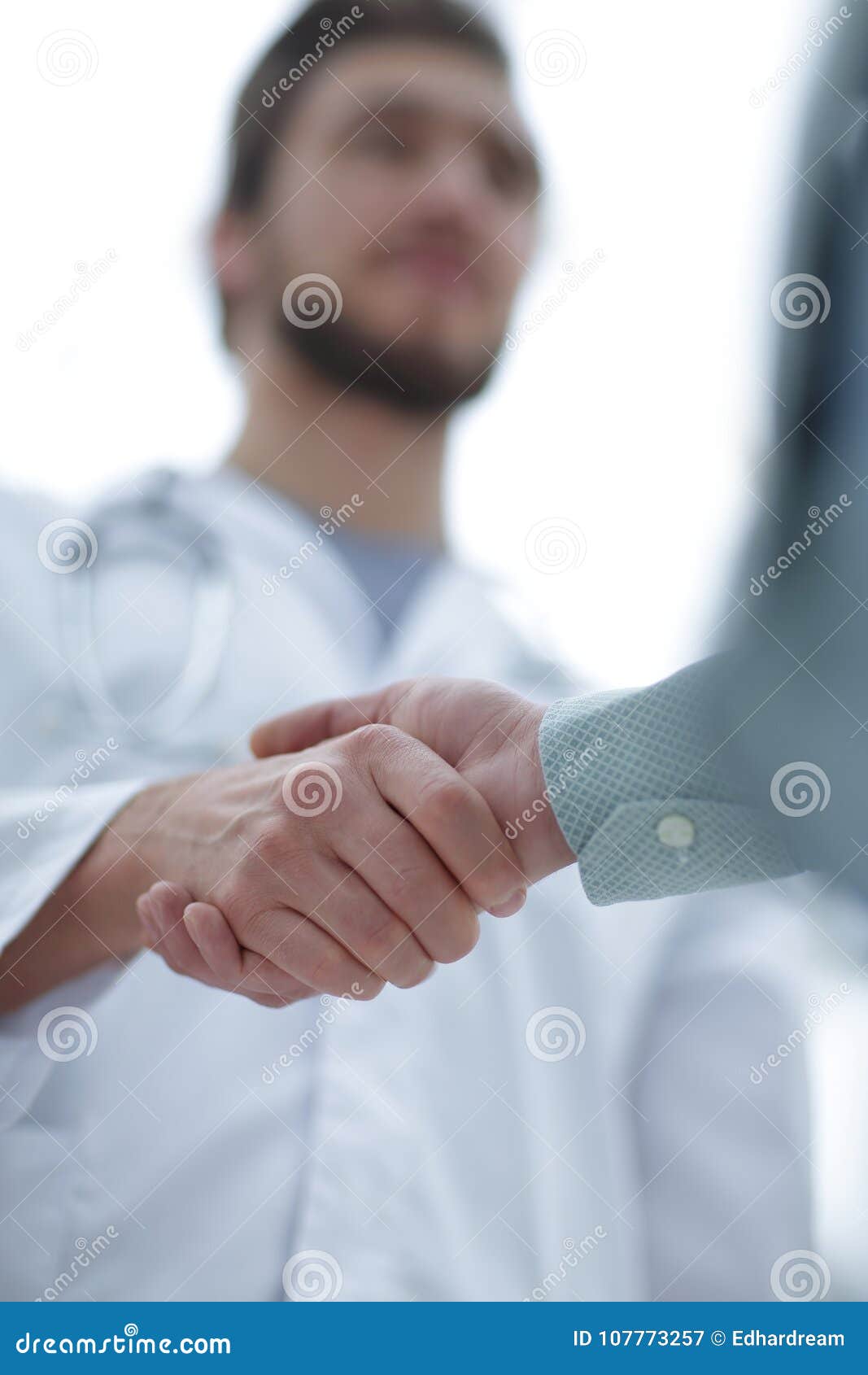Closeup.handshake between Doctor and Patient Stock Image - Image of ...