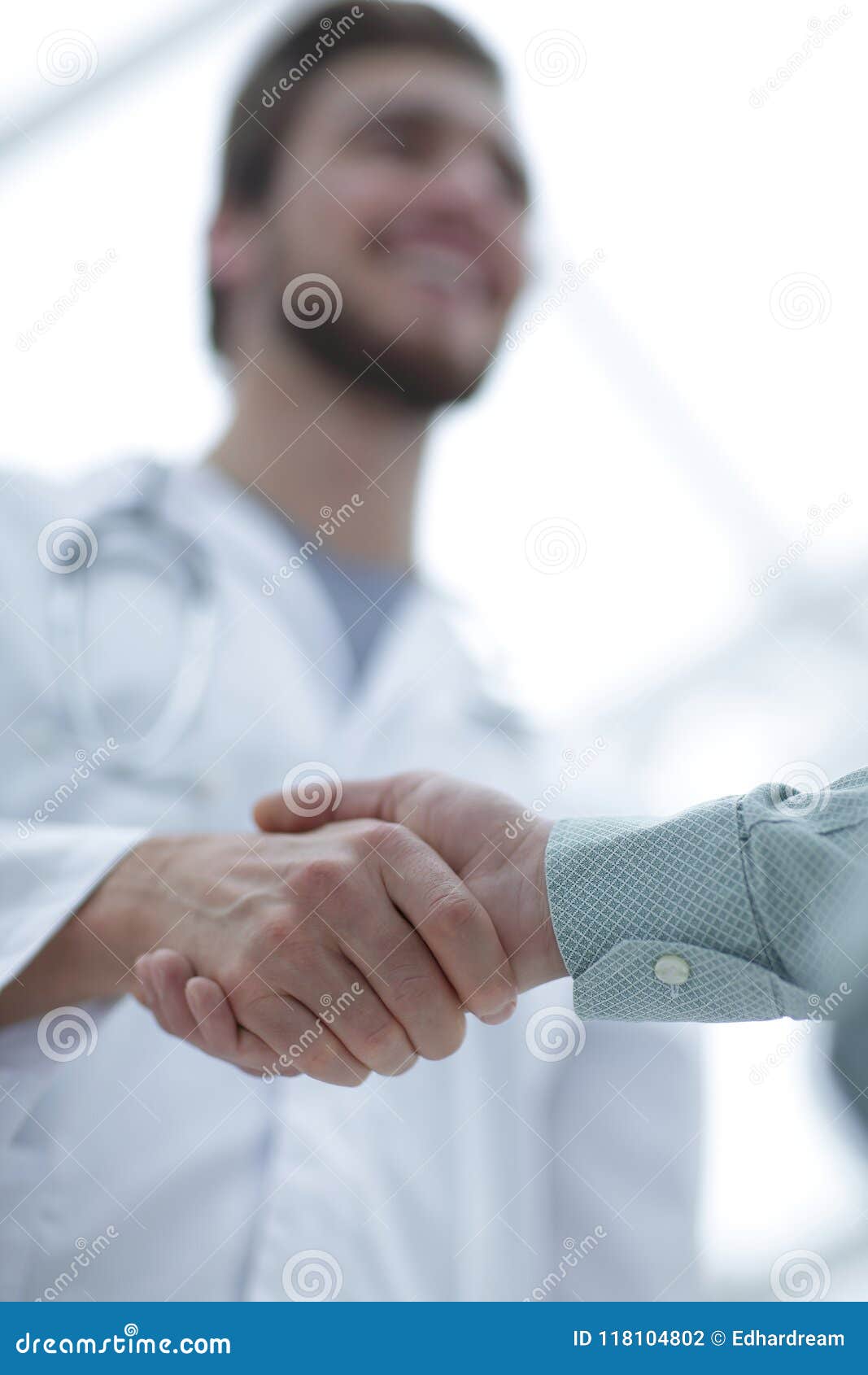 Closeup.handshake between Doctor and Patient Stock Photo - Image of ...