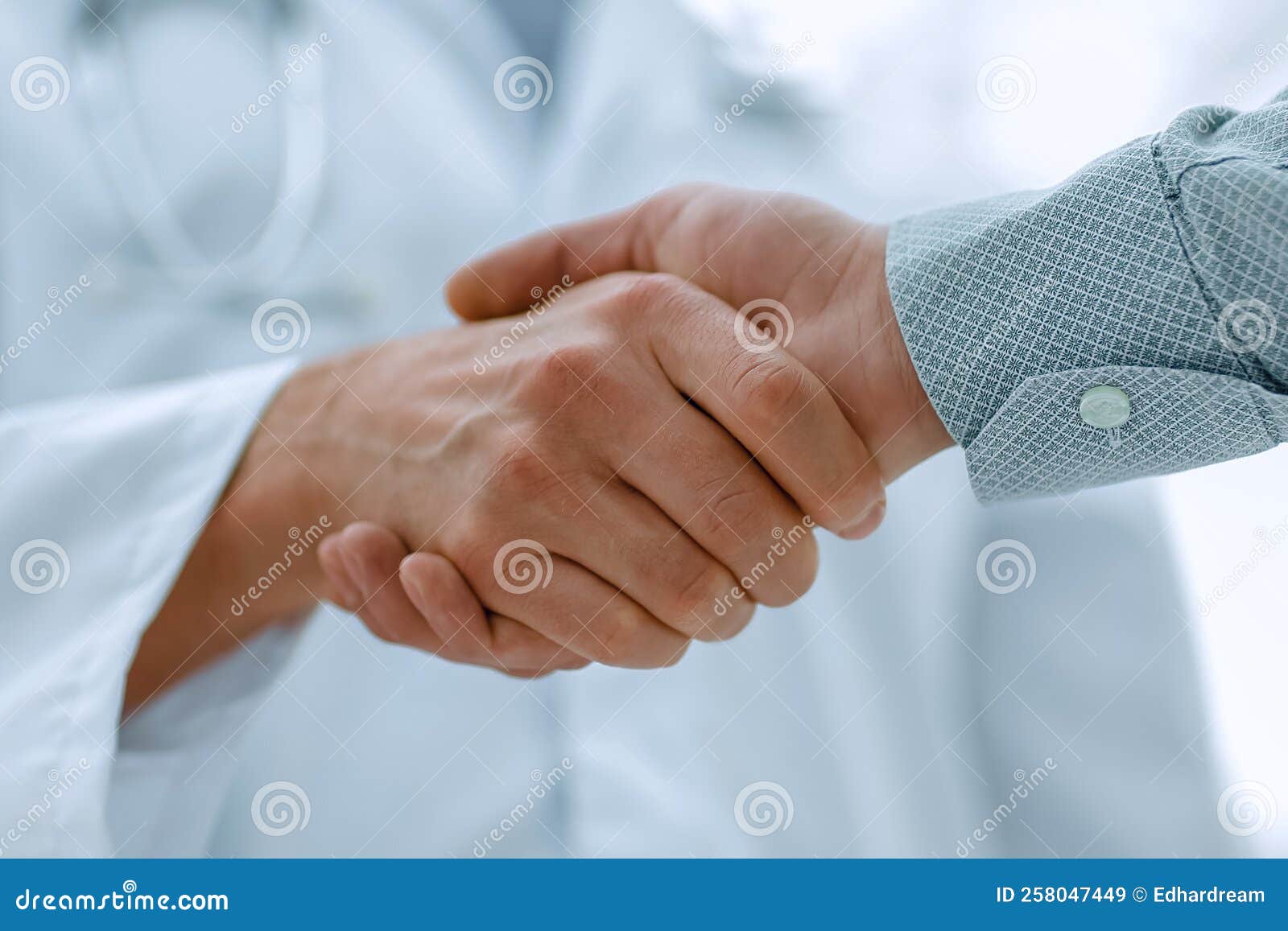 Closeup.handshake between Doctor and Patient Stock Image - Image of ...