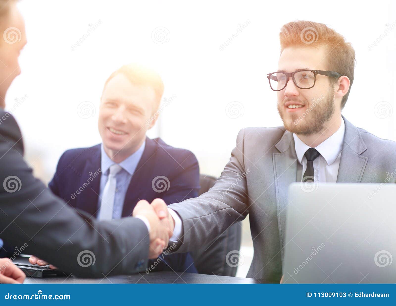 Closeup. Handshake Manager and the Client. Stock Image - Image of ...